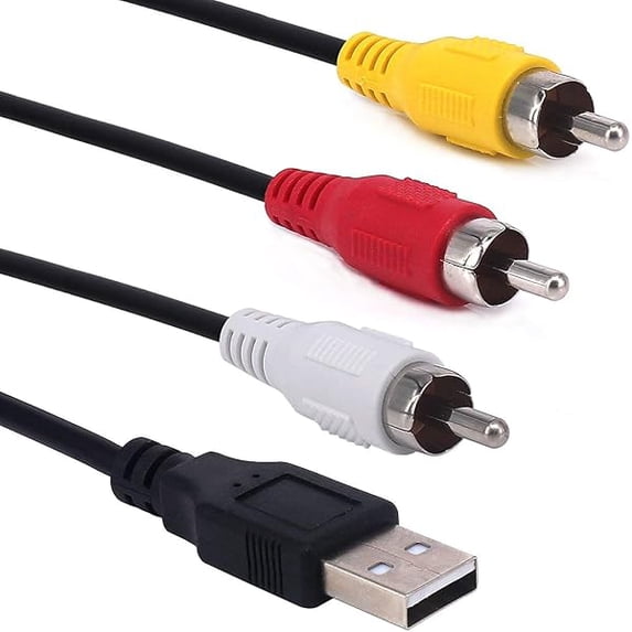 Haokiang 5 Feet/1.5m USB to 3 RCA YJJSKEJIo Video AV Composite Adapter ...