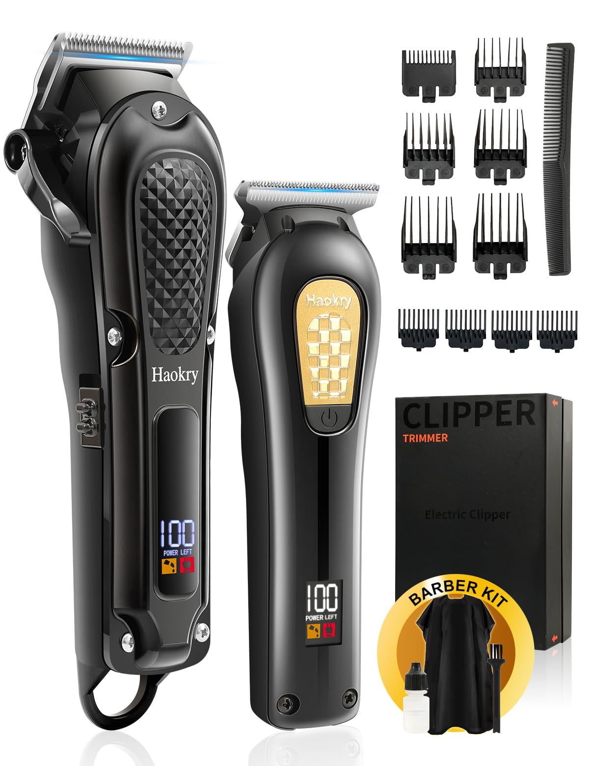 Haokry Hair Clippers & Trimmer for Men,Professional Barber Clippers and Trimmers Set,Mens ...