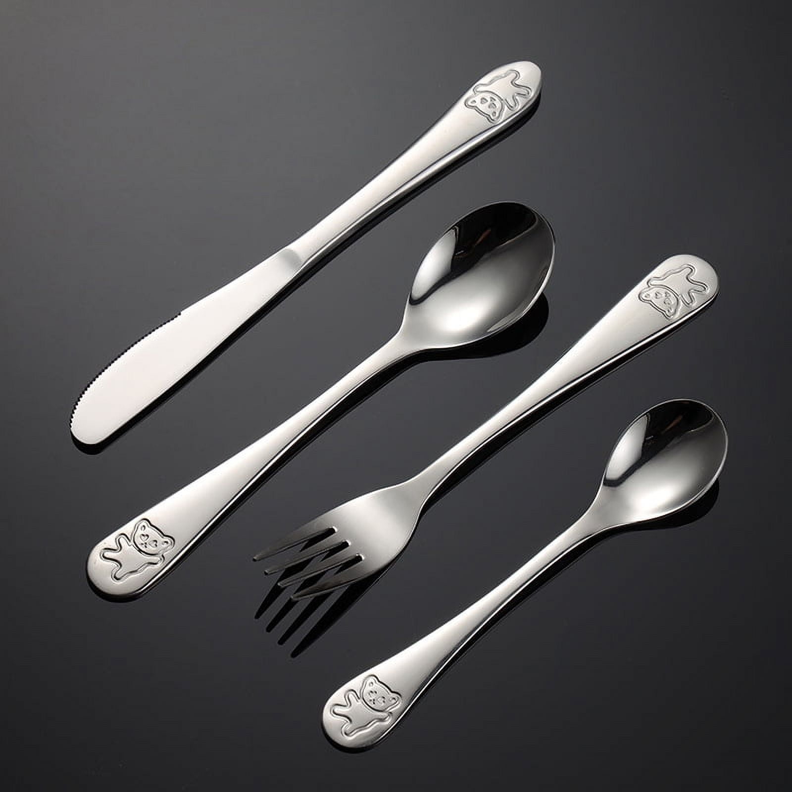 Haomacro 4-piece stainless steel bear knife, fork and spoon set ...