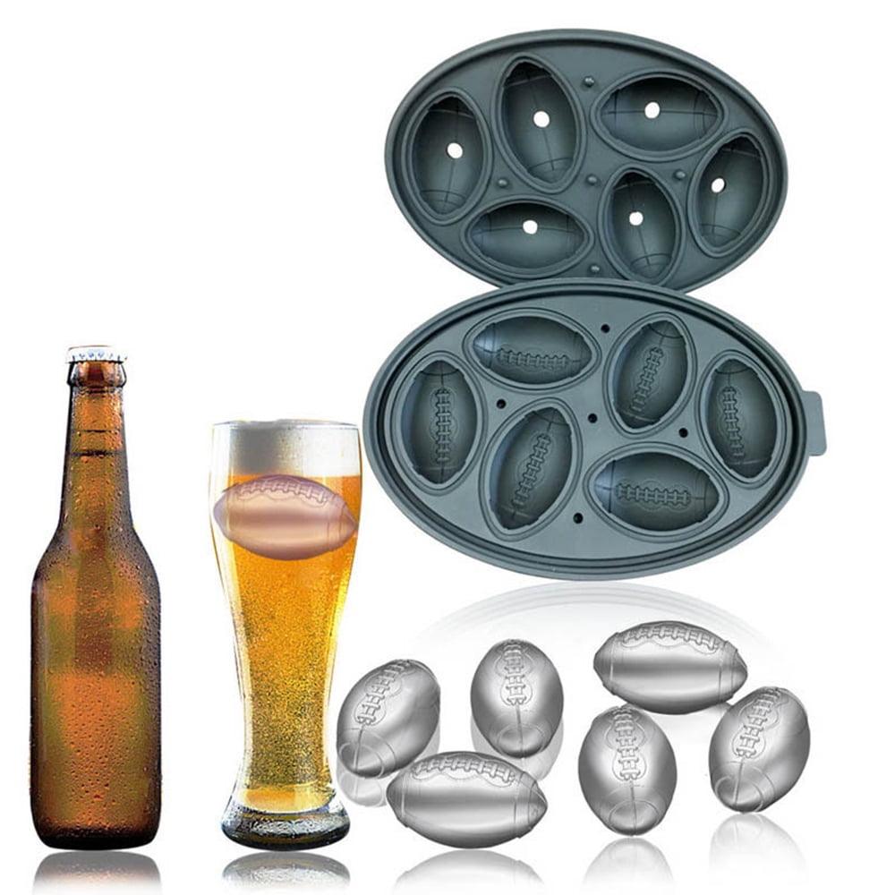 Haomacro Ice Cube Trays, Football Ice Cube Box, Silicone Sphere Ice ...