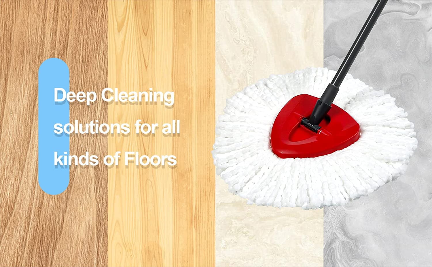 Haomacro Mop Replace Head, 3 Pack, Spin Mop Refill Head Replacement for ...