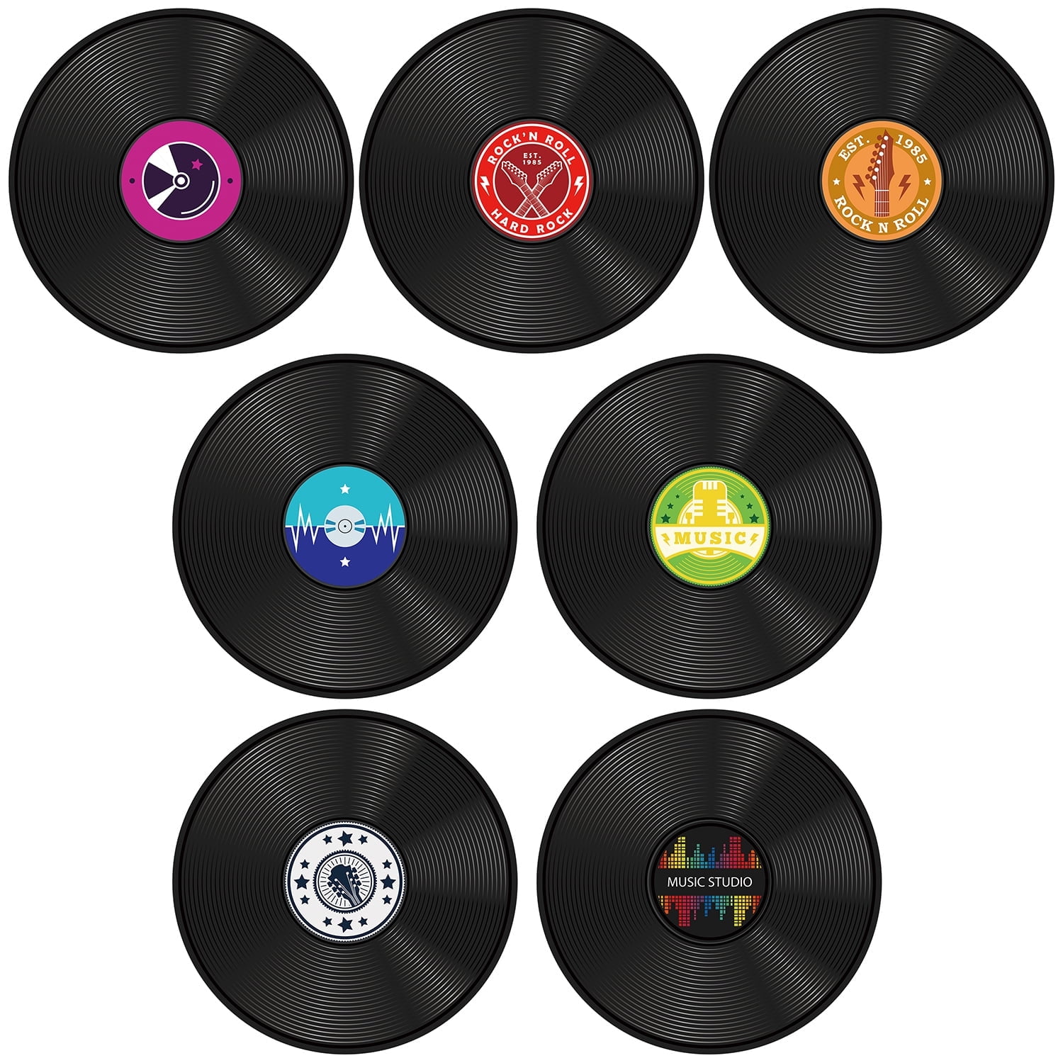 Haooryx Record Decor Set Fake Retro Vinyl Records Birthday Gift Music ...