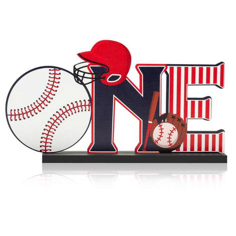 Haooryx Baseball One Letter Sign Wooden Table Centerpiece for Kids ...