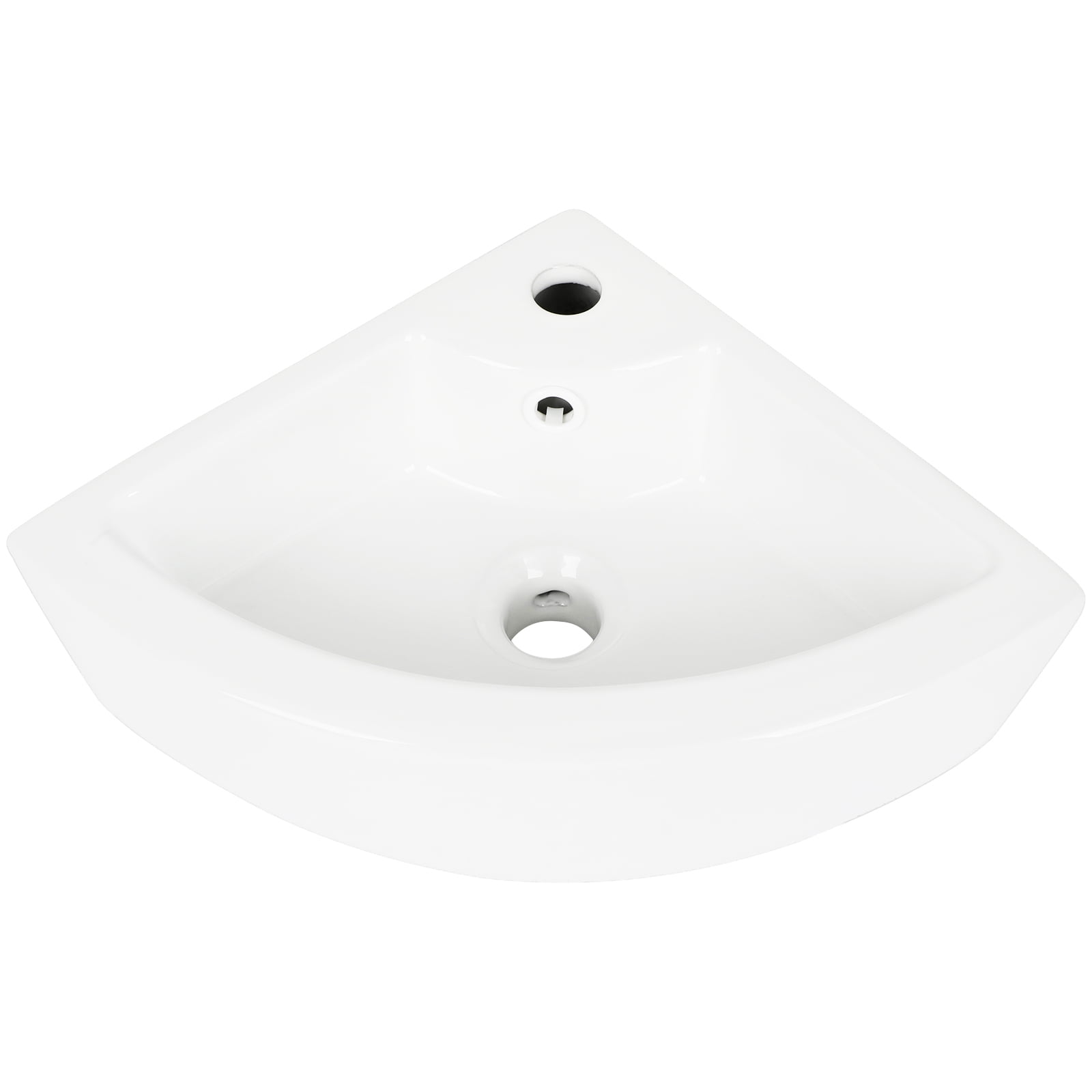 Haosegd 17"x13" Corner Bathroom Sink Wall Mount Triangle Bathroom Sink ...
