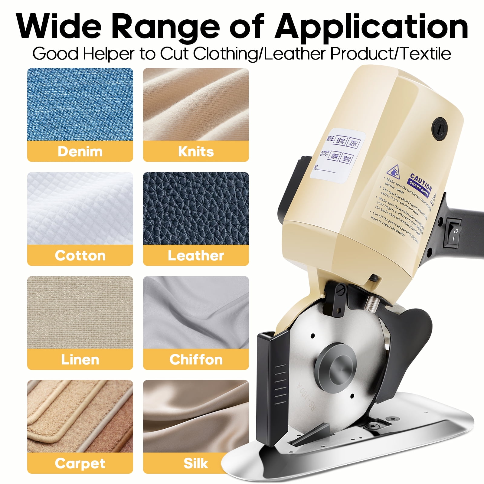 Haosegd 4 Inch (100mm) Octagonal Blade Cloth Cutter Electric Scissors ...