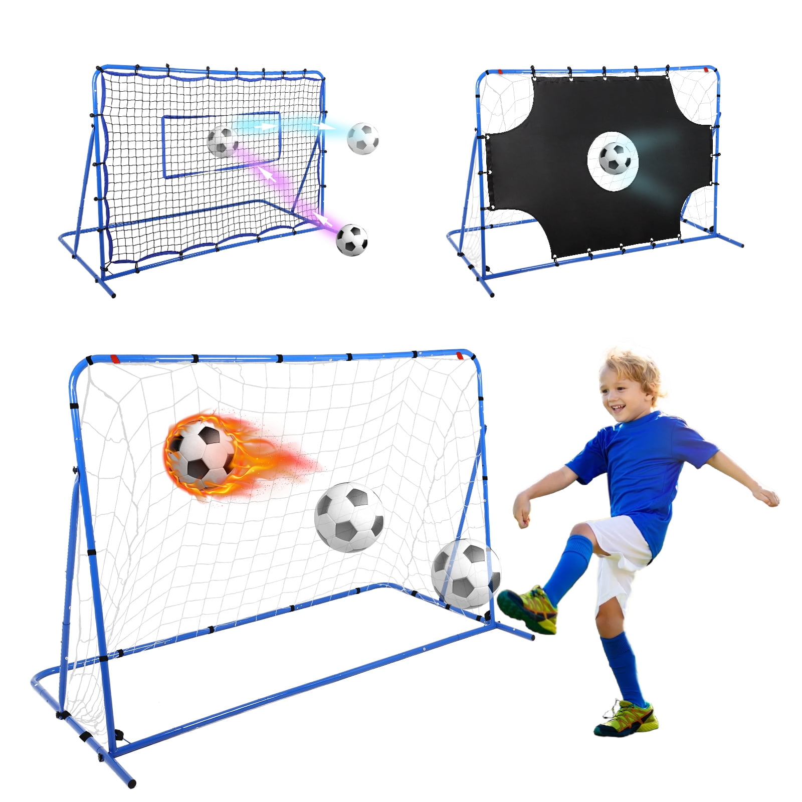 Haosegd 6x4FT 3 Mode Soccer Goal & Rebounder Net & Target Net,5 Targets ...
