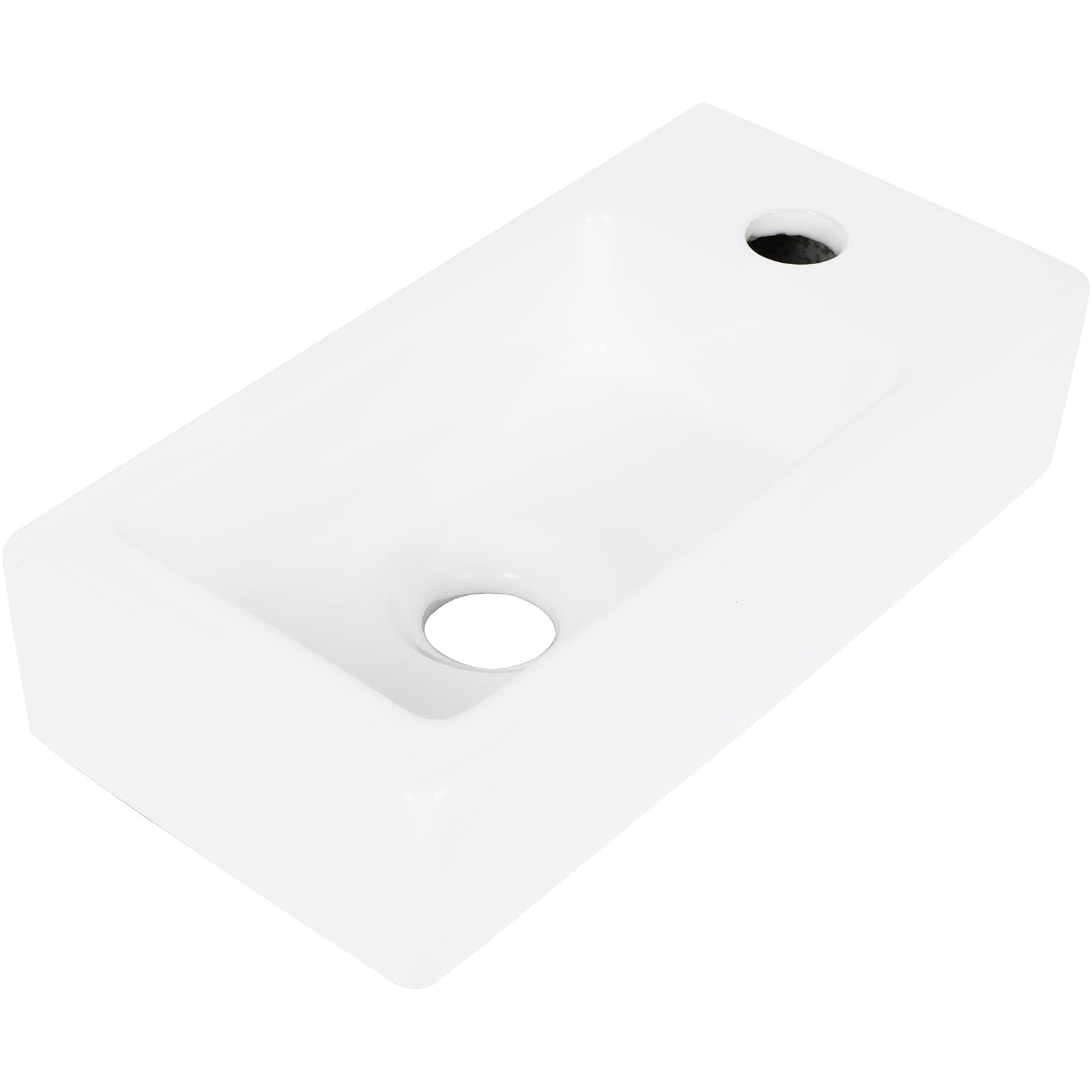 Haosegd Ceramic Bathroom Small Vessel Sink 15'' x 7'' Small Bathroom ...