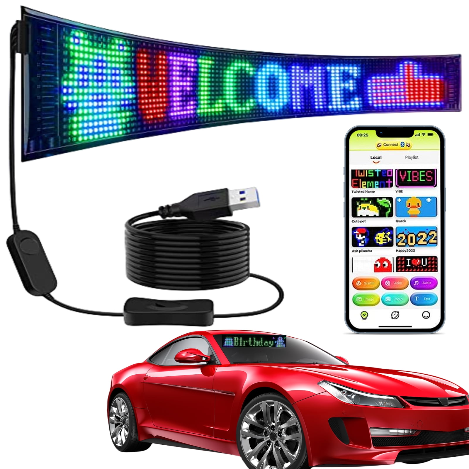 Haosegd Scrolling 𝐇𝐮𝐠𝐞 Bright Advertising 𝐋𝐄𝐃 𝐒𝐢𝐠𝐧𝐬,Flexible,USB 5V ...