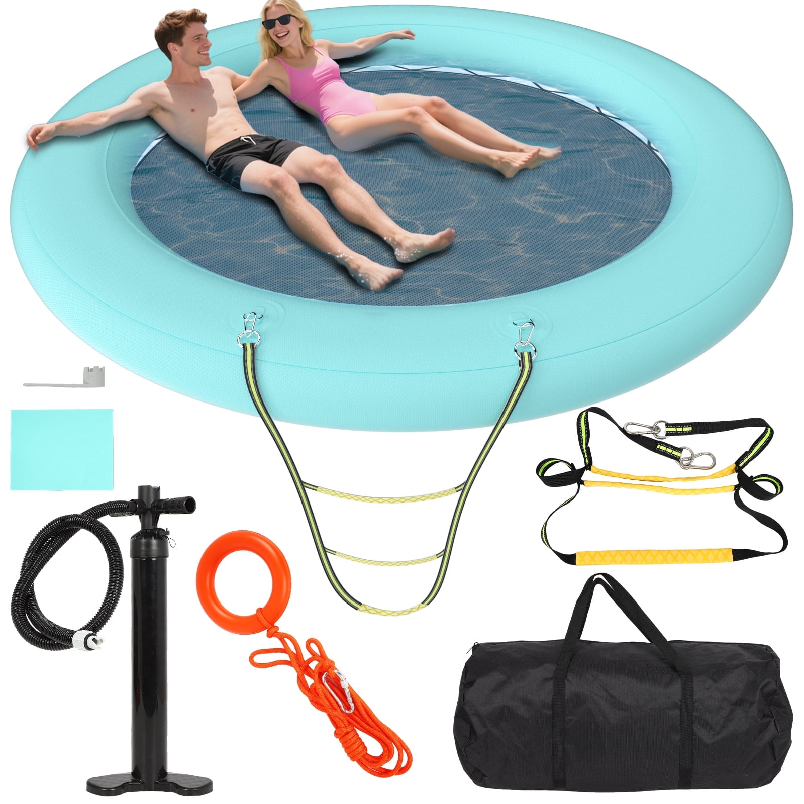 Haosegd Water Hammock Inflatable Floating Dock Round Floating Lake ...