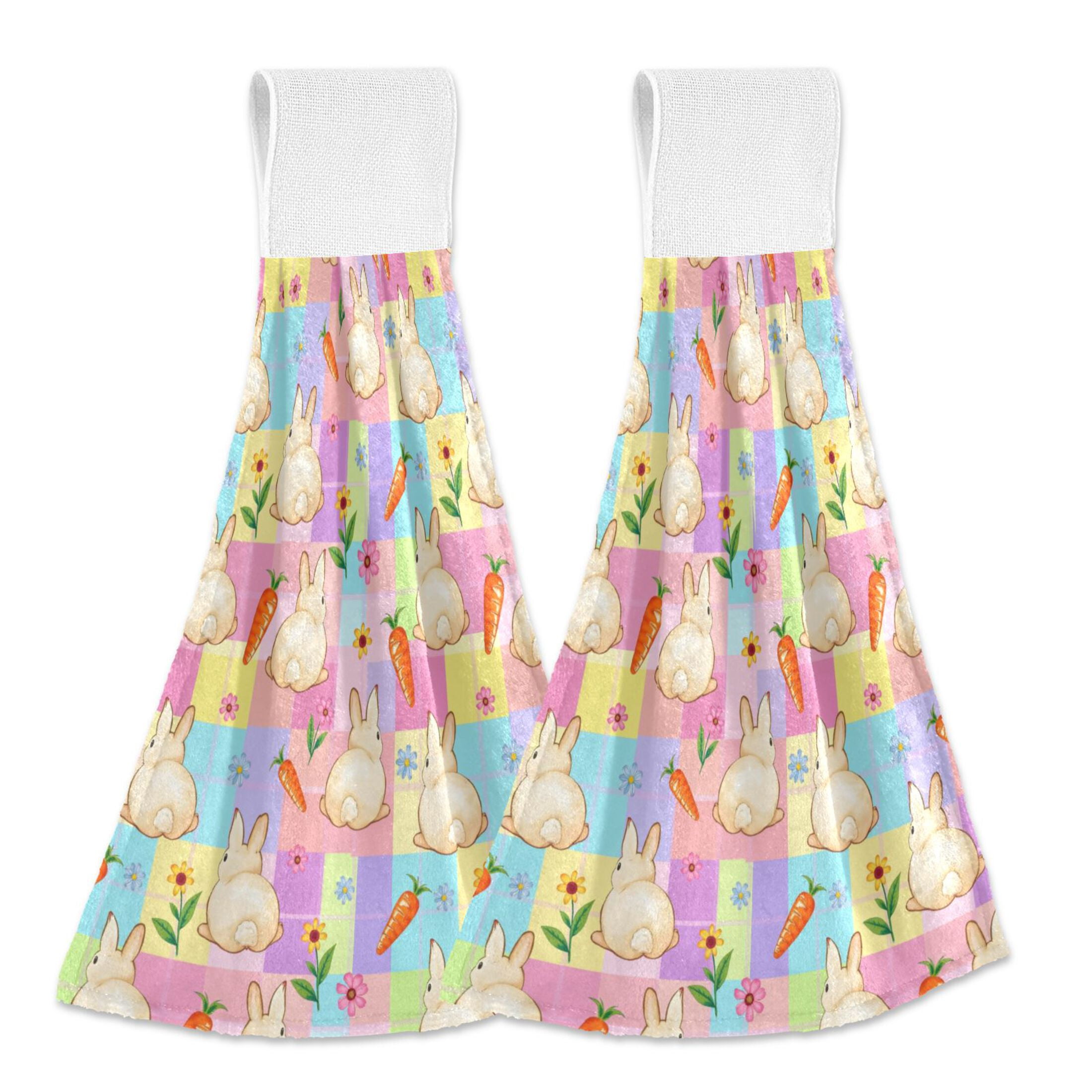 Haosy 2 Pack Kitchen Wash Cloths with Hanging Loops Absorbent Absorbent ...