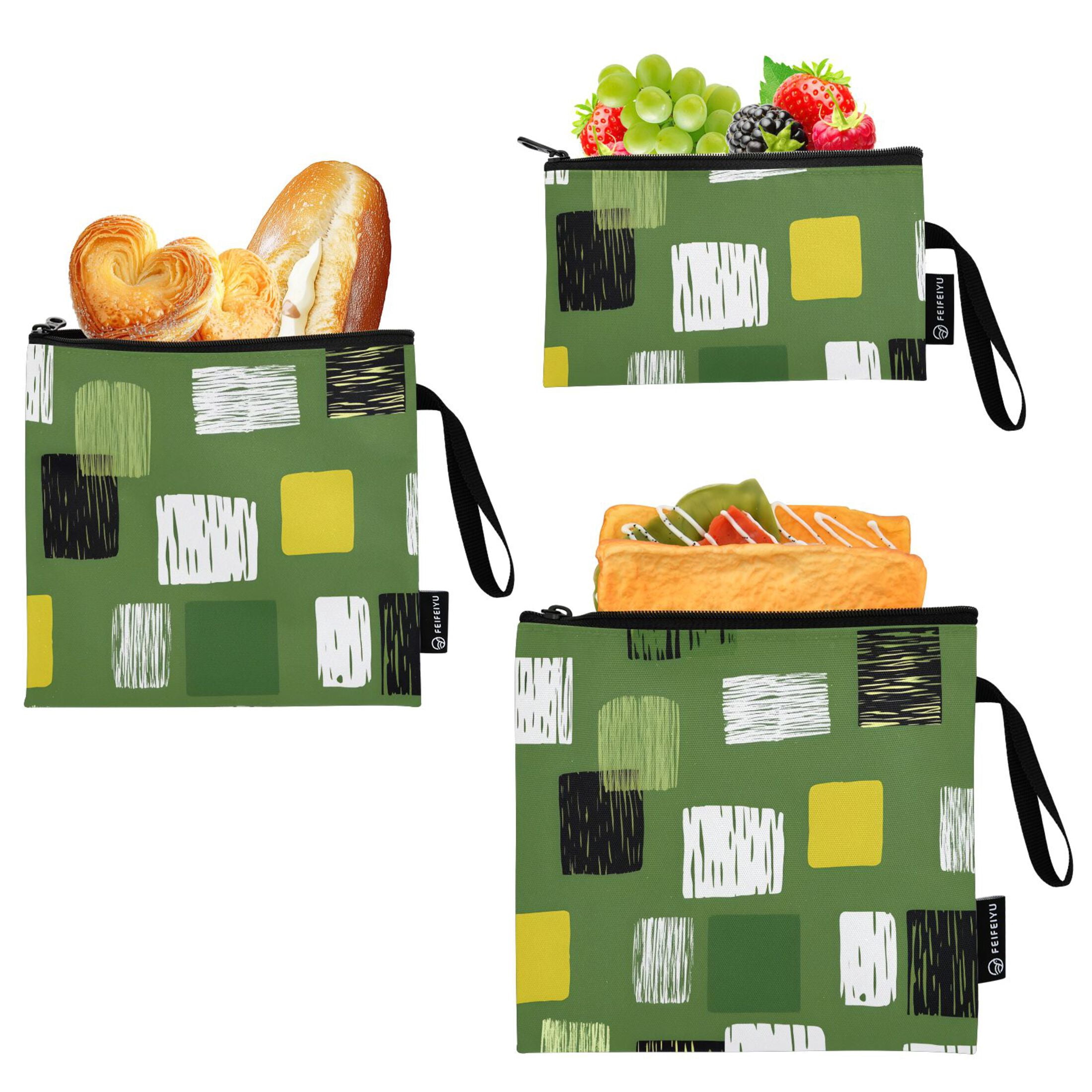 Haosy 3 Pack Reusable Ziploc Bags BPA Free Healthy Food Storage Bag ...