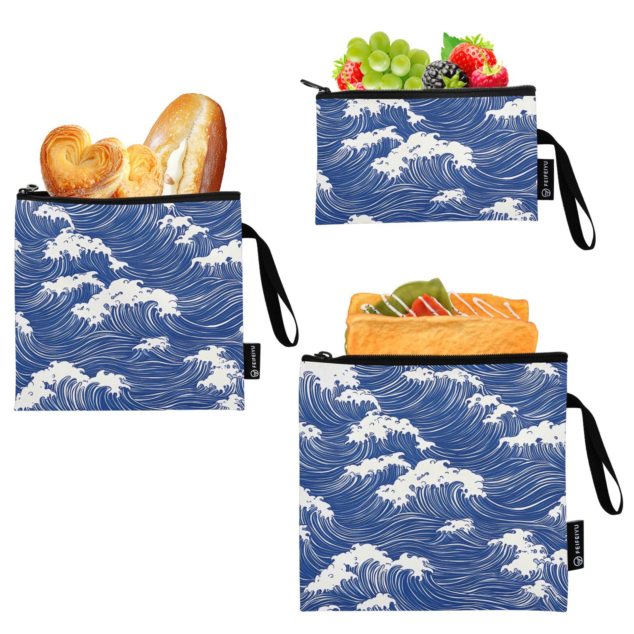 Haosy 3 Pack Reusable Ziploc Bags BPA Free Healthy Food Storage Bag ...