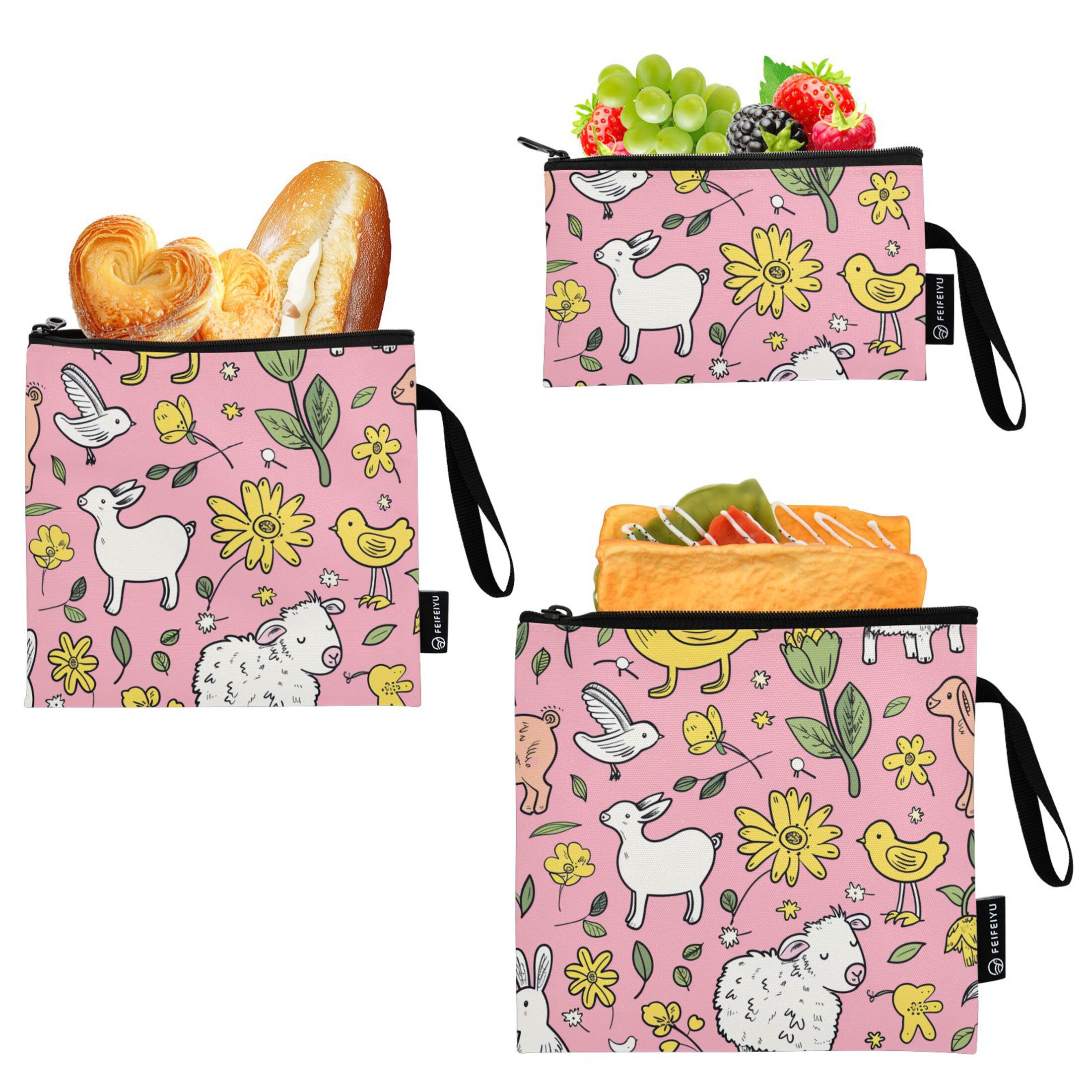 Haosy 3 Pack Reusable Ziploc Bags BPA Free Healthy Food Storage Bag ...
