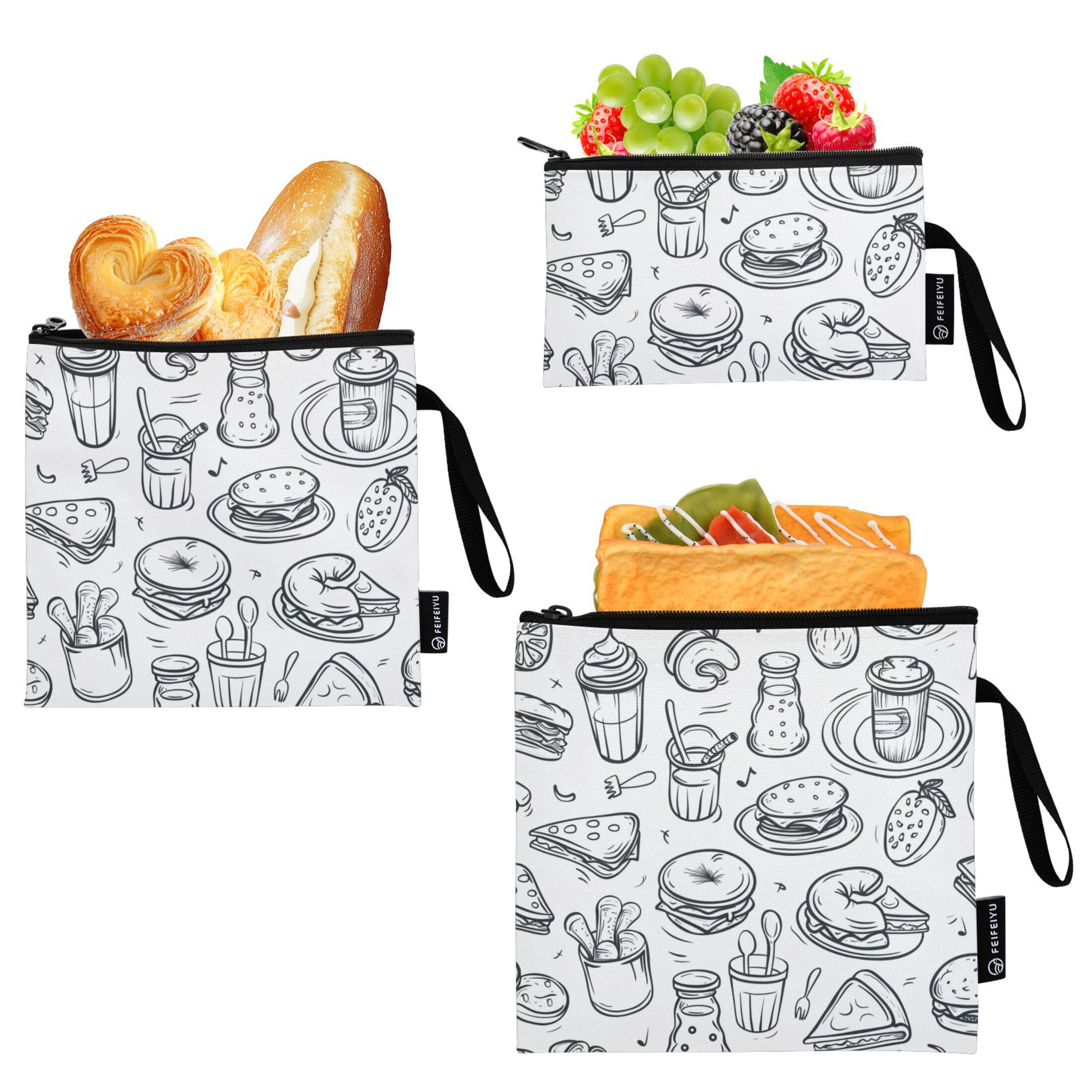 Haosy 3 Pack Reusable Ziploc Bags BPA Free Healthy Food Storage Bag ...