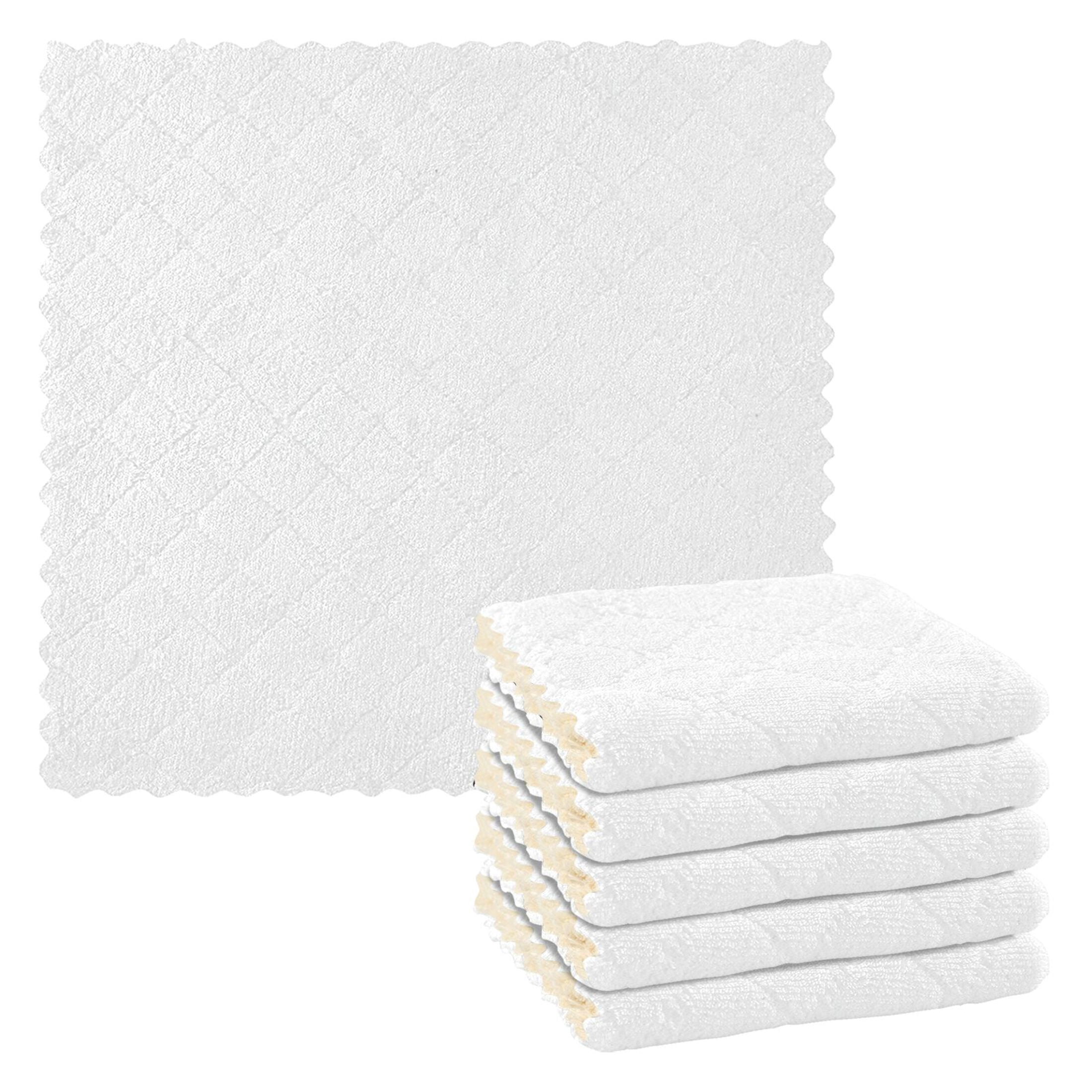 Haosy 6 Packs Kitchen Dish Towels Soft Absorbent White Paper Texture ...