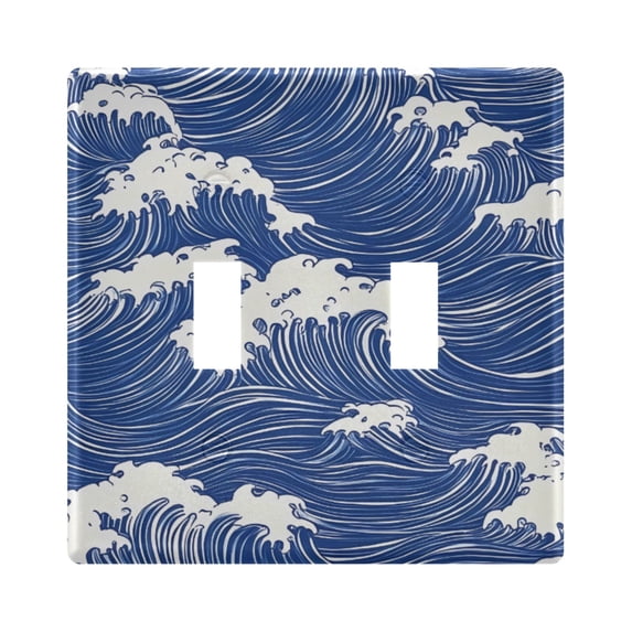 Haosy Light Switch Cover Plate 2 Gang Electrical Outlet Covers Blue ...
