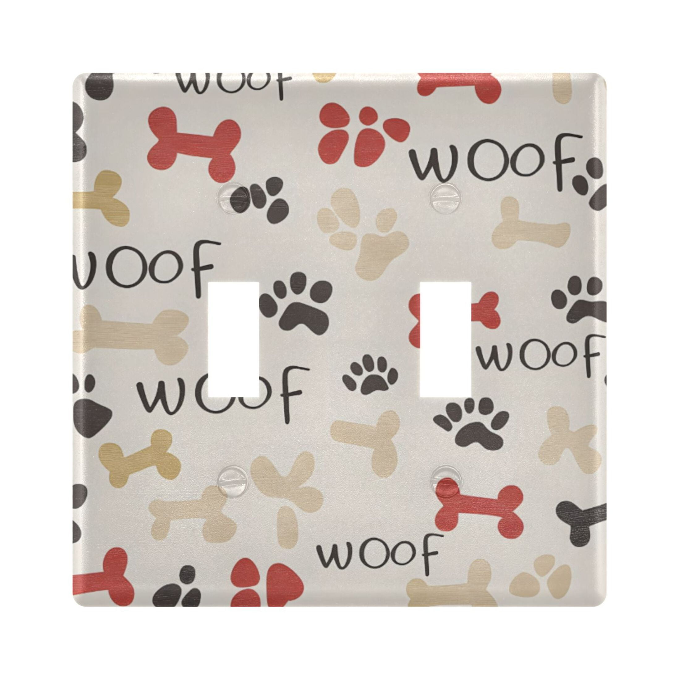 Haosy Light Switch Cover Plate 2 Gang Electrical Outlet Covers Cute Dog ...