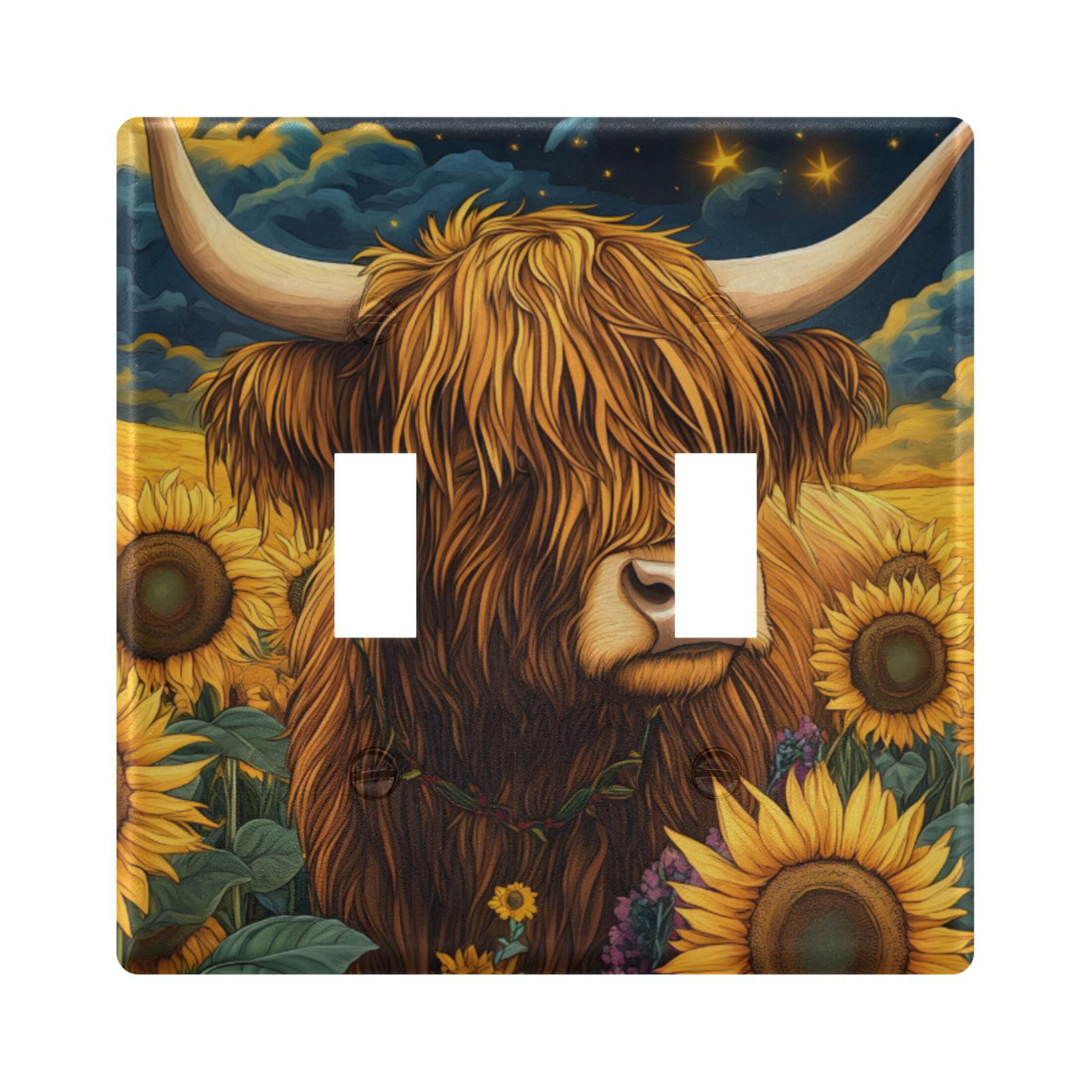 Haosy Light Switch Cover Plate 2 Gang Electrical Outlet Covers Highland ...