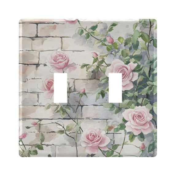 Haosy Light Switch Cover Plate 2 Gang Electrical Outlet Covers Pink ...