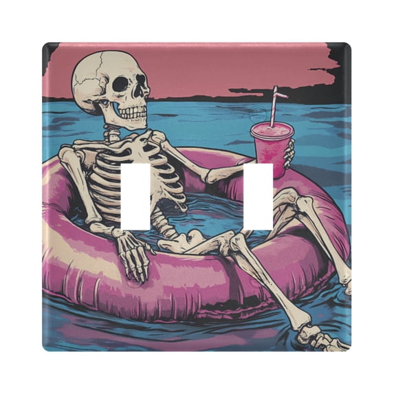 Haosy Light Switch Cover Plate 2 Gang Electrical Outlet Covers Skeleton ...
