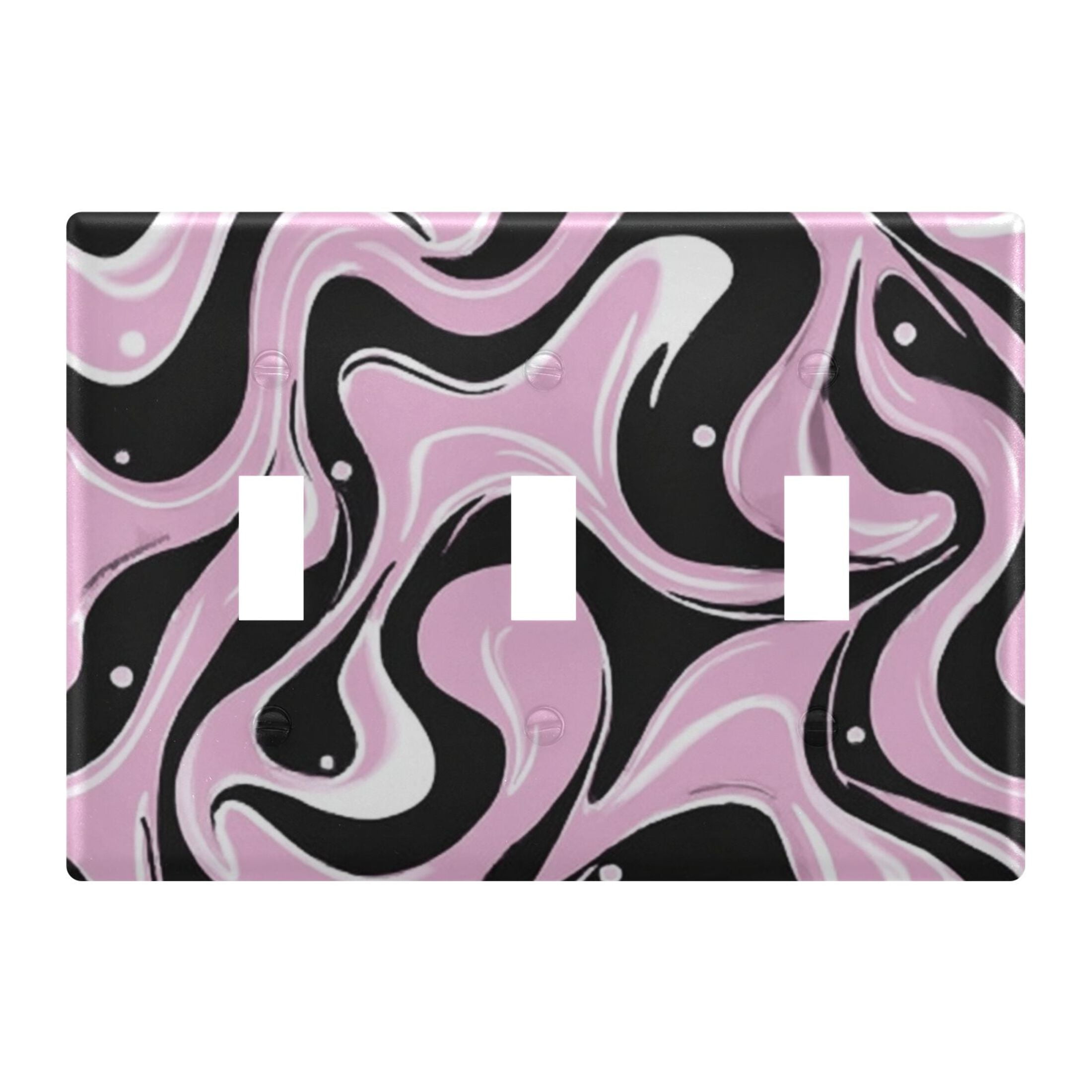 Haosy Light Switch Cover Plate 3 Gang Electrical Outlet Covers Black ...