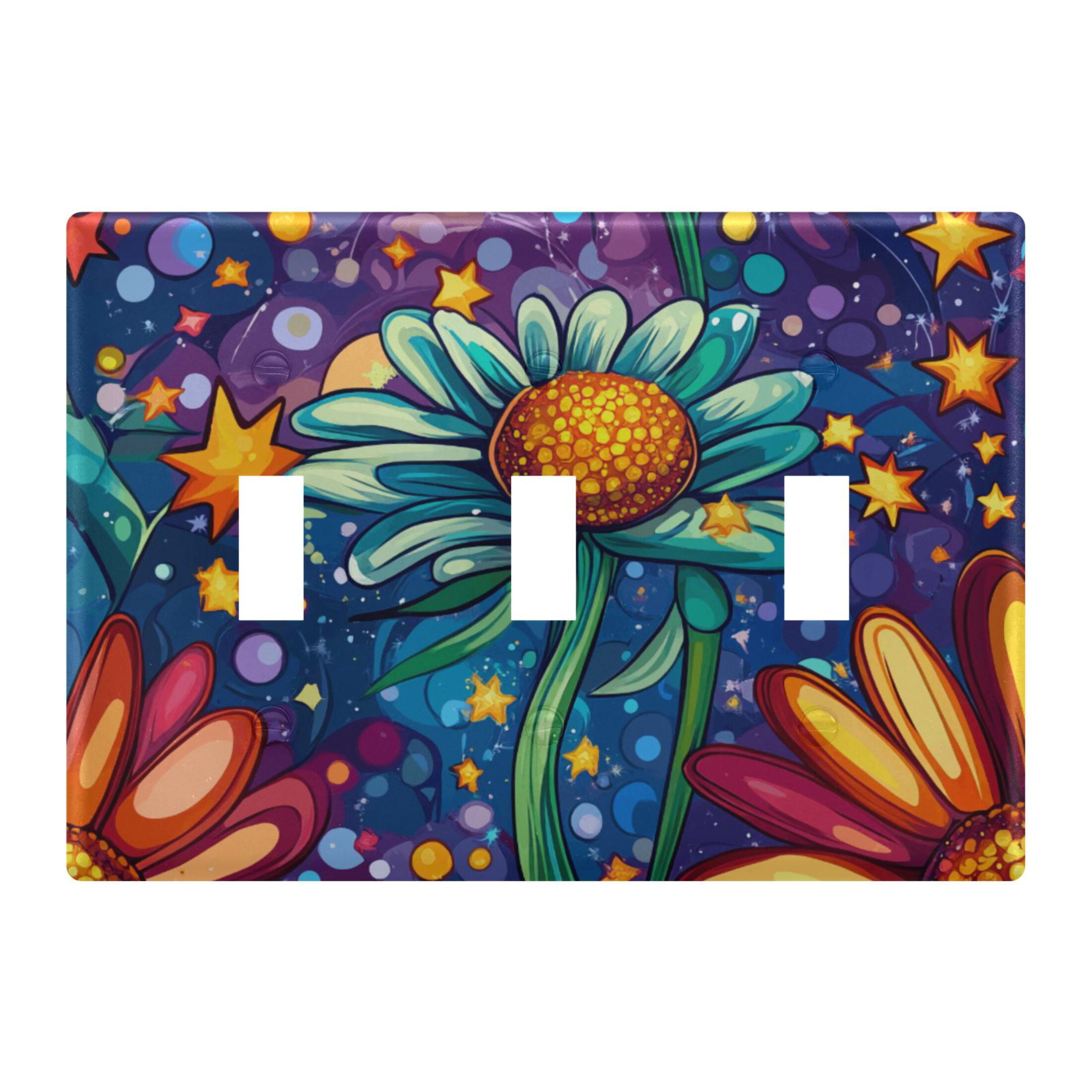 Haosy Light Switch Cover Plate 3 Gang Electrical Outlet Covers Cartoon ...