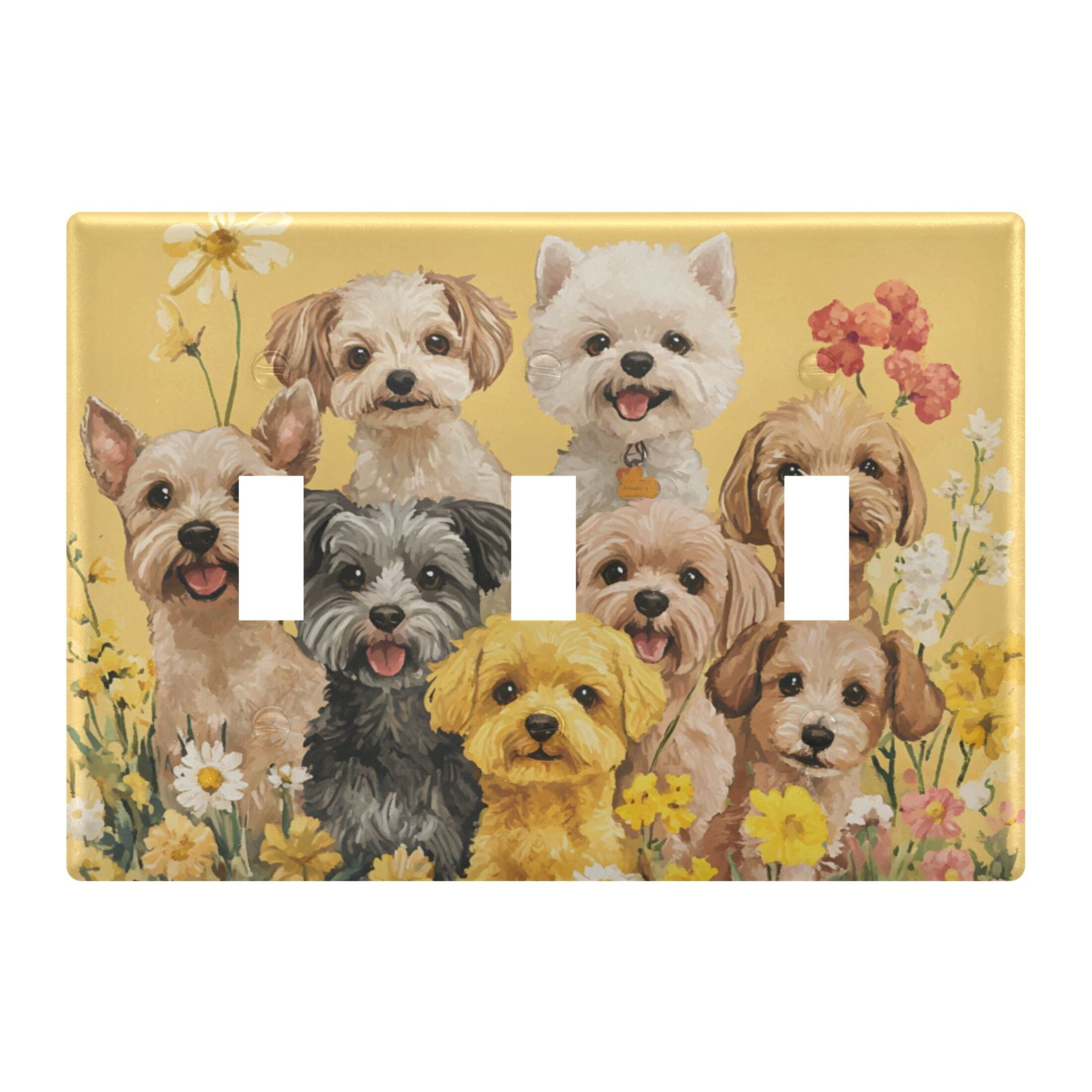 Haosy Light Switch Cover Plate 3 Gang Electrical Outlet Covers Cute ...