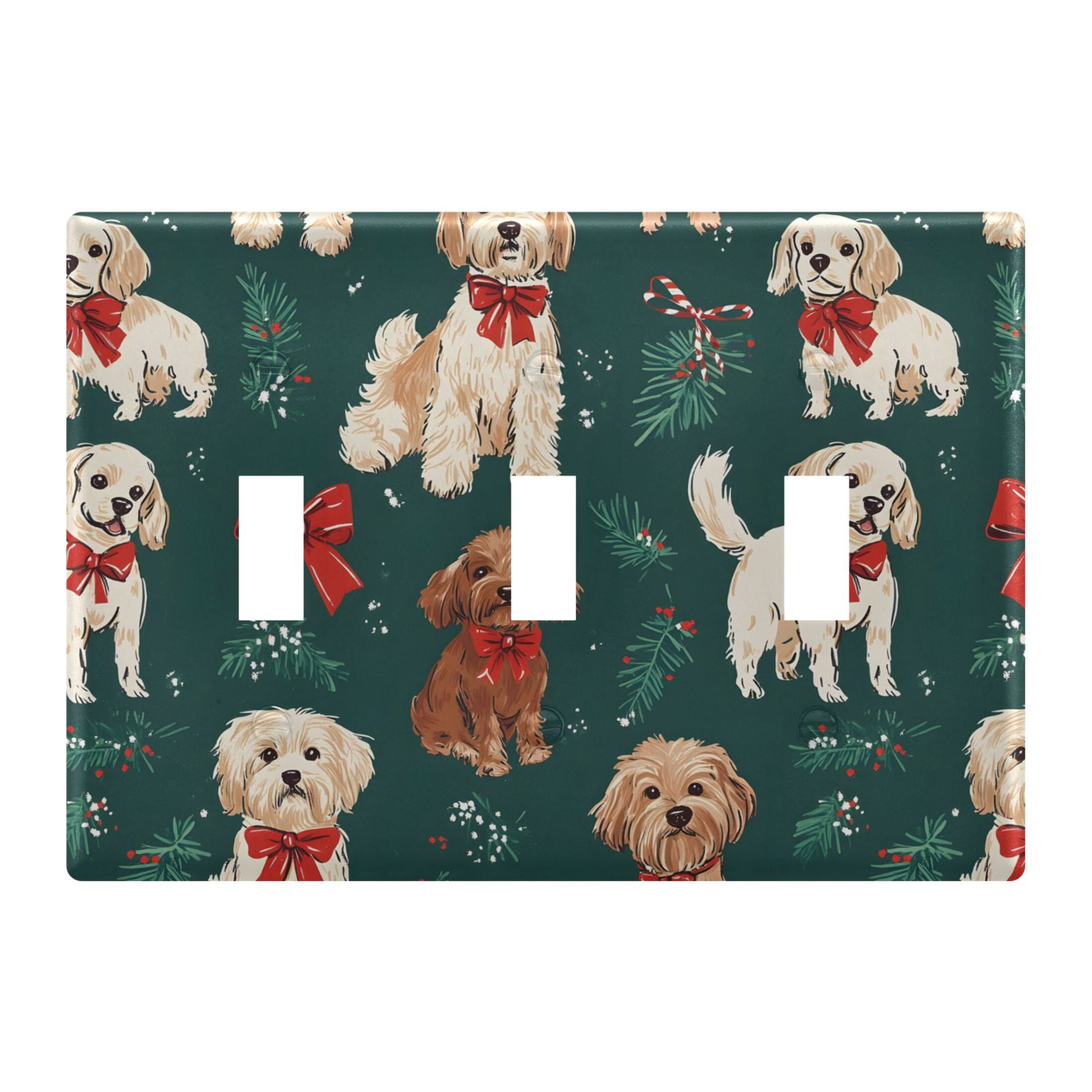 Haosy Light Switch Cover Plate 3 Gang Electrical Outlet Covers Dog and ...