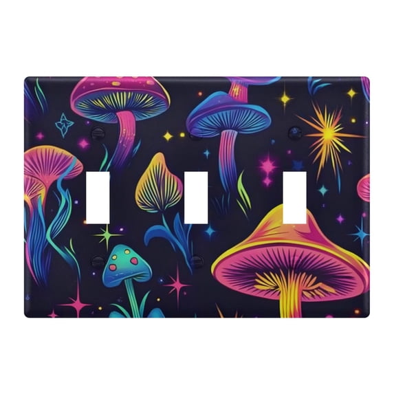 Haosy Light Switch Cover Plate 3 Gang Electrical Outlet Covers Neon ...