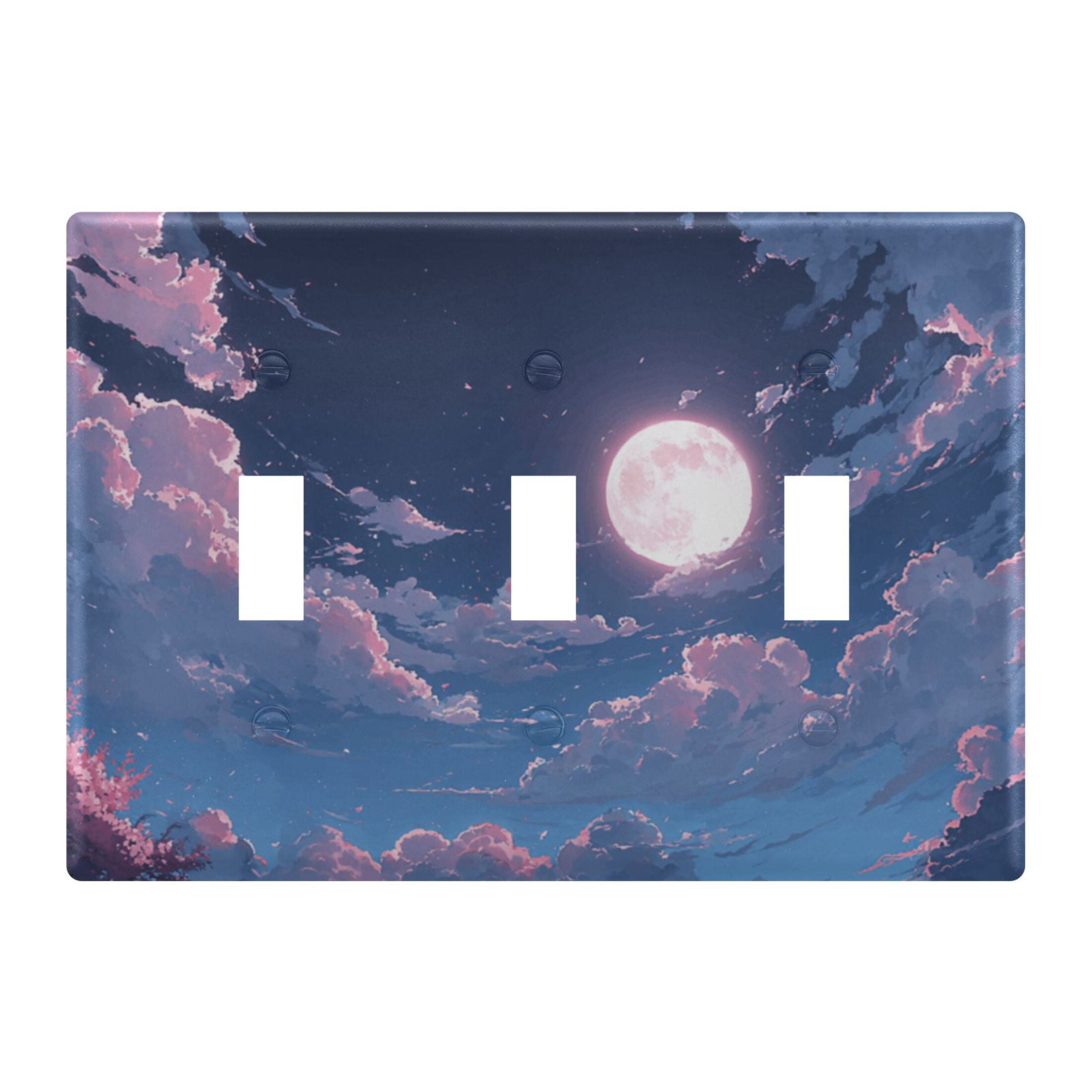 Haosy Light Switch Cover Plate 3 Gang Electrical Outlet Covers Sky with ...