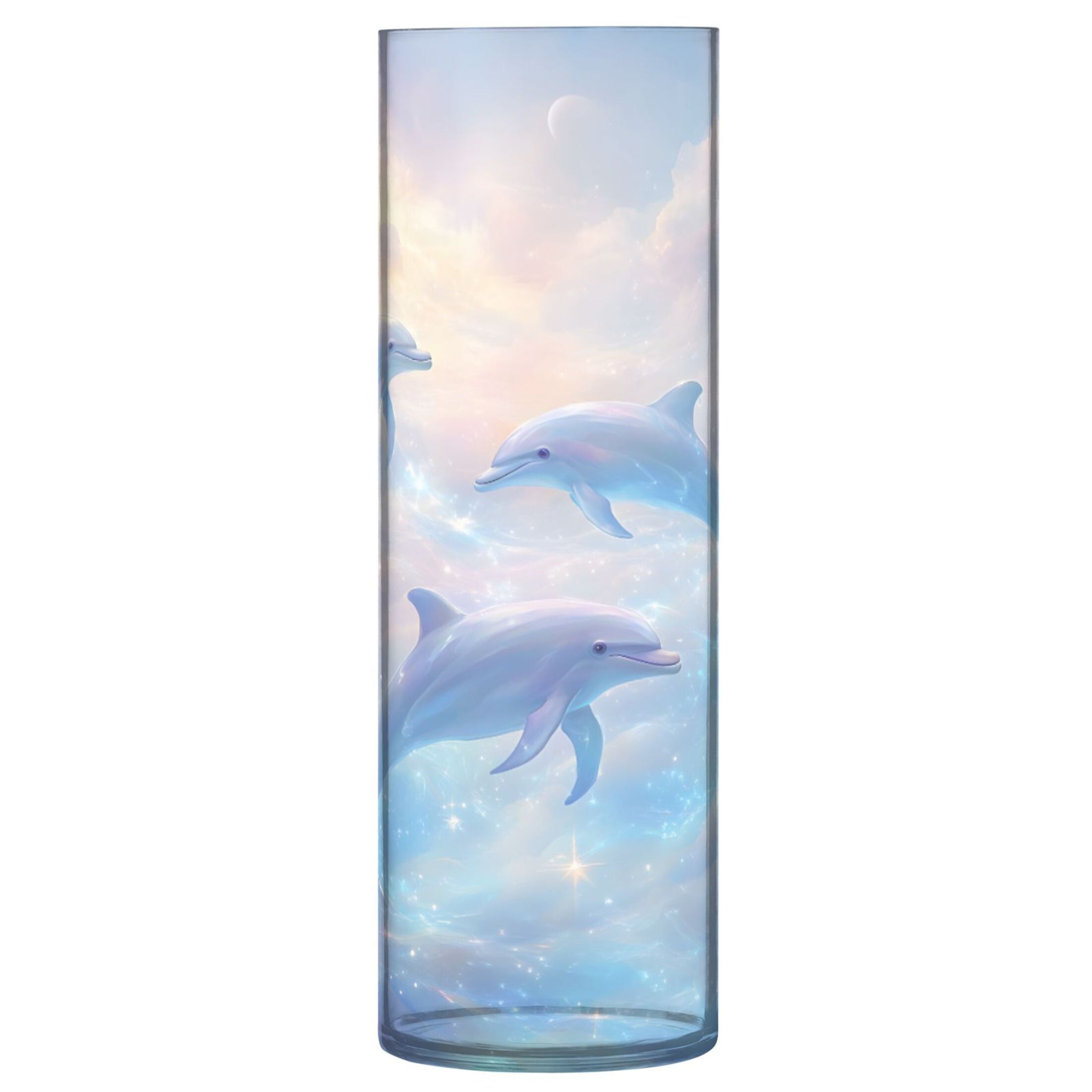 Haosy Plastic Flower Vase 11.8 inch Tall Clear Cylindrical Vases for ...