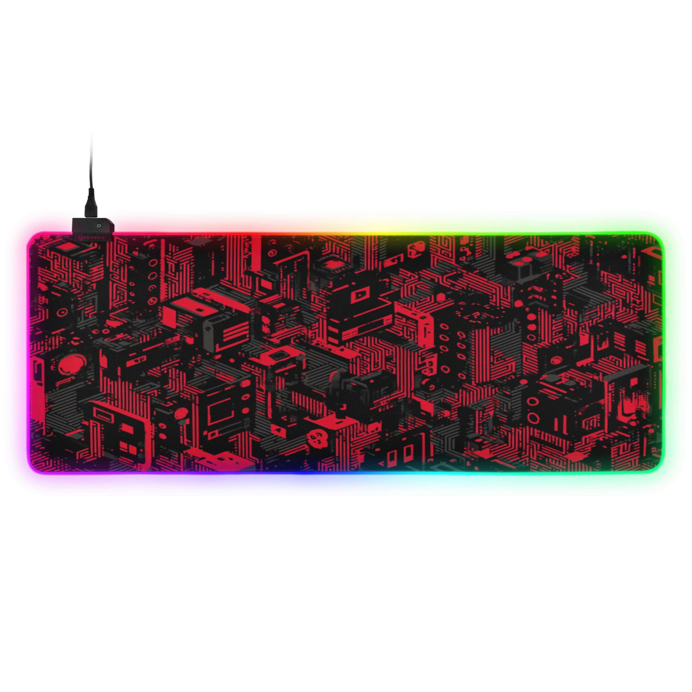 Haosy RGB Led Gaming Mouse Pad Non-Slip Large Keyboard Desk Mat 13 ...