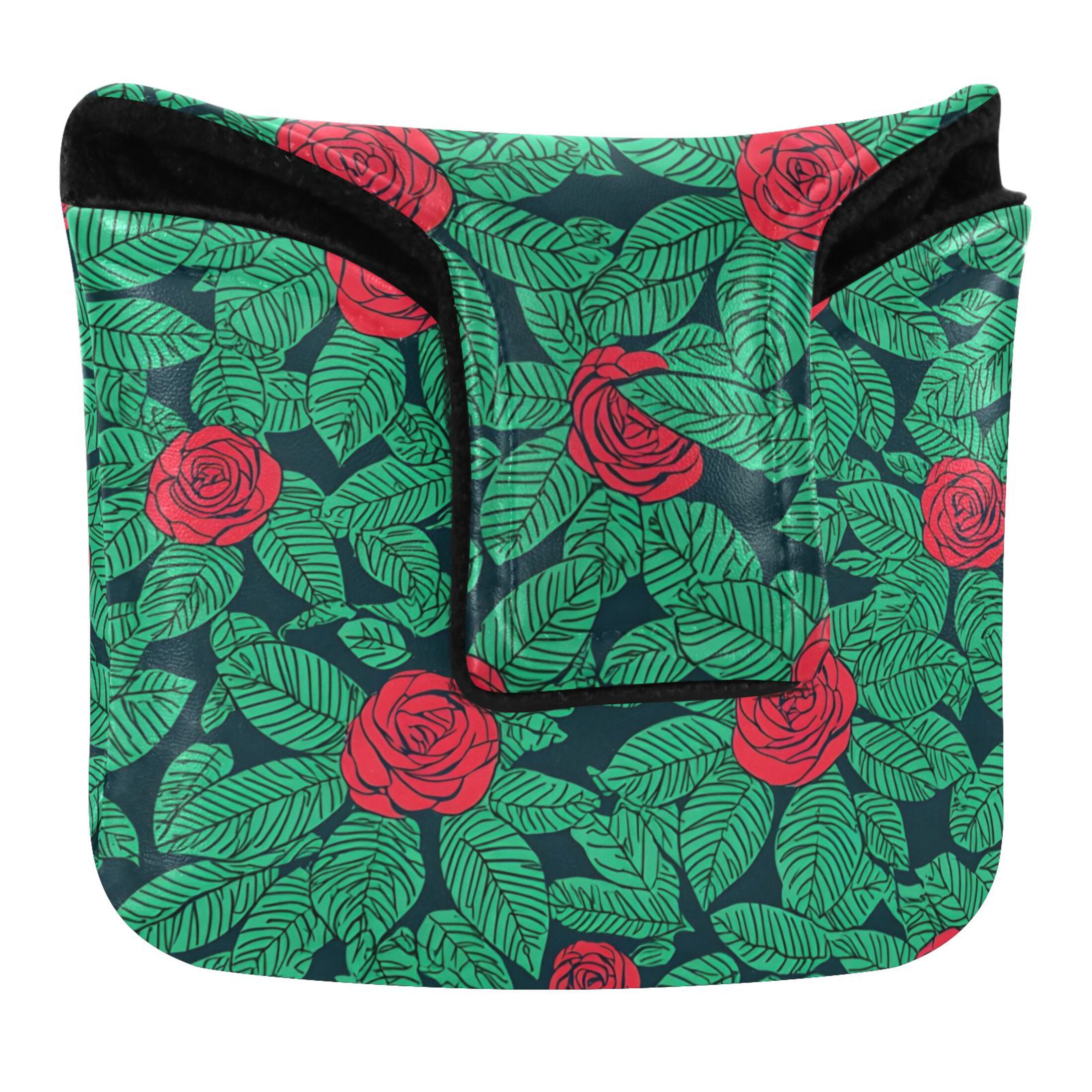 Haosy Red Roses and Green Leaves Golf Mallet Putter Cover Strong ...