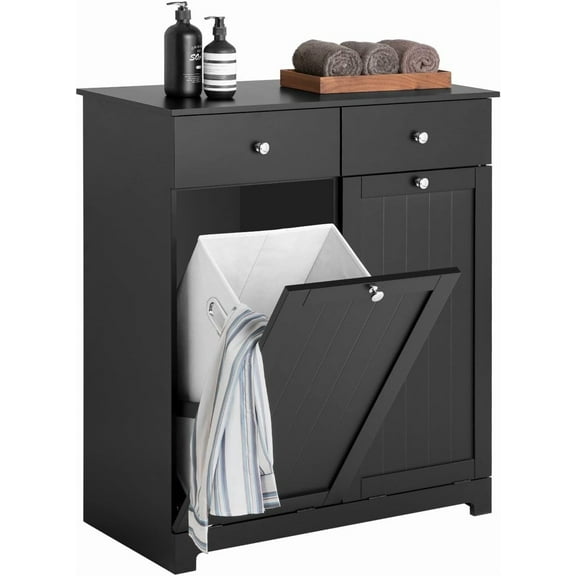 Haotian Tilt-Out Bathroom Laundry Cabinet Hidden Hamper Organizer with ...