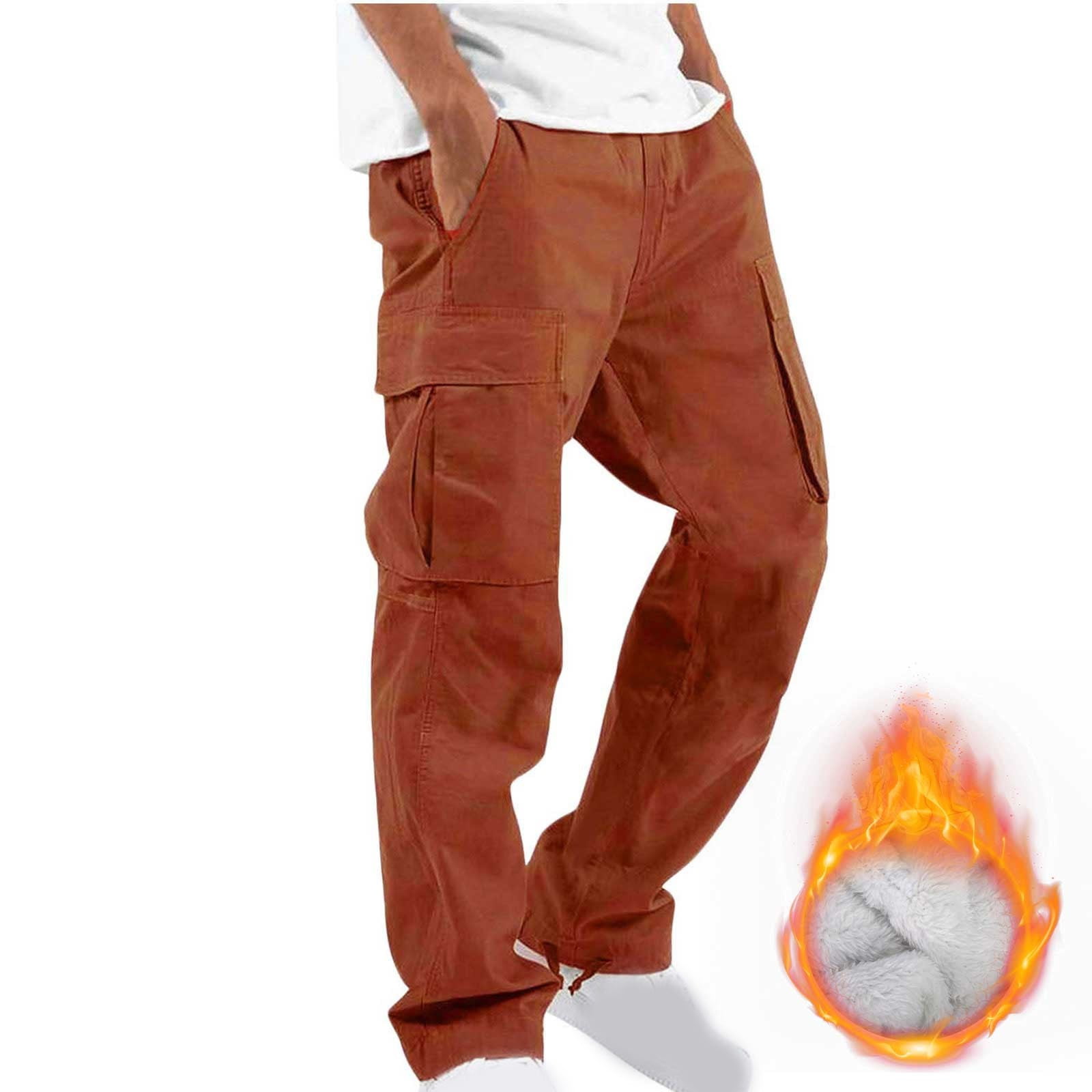Haoxianjian Mens Cargo Pants Baggy Pants Men Solid Casual Multiple ...
