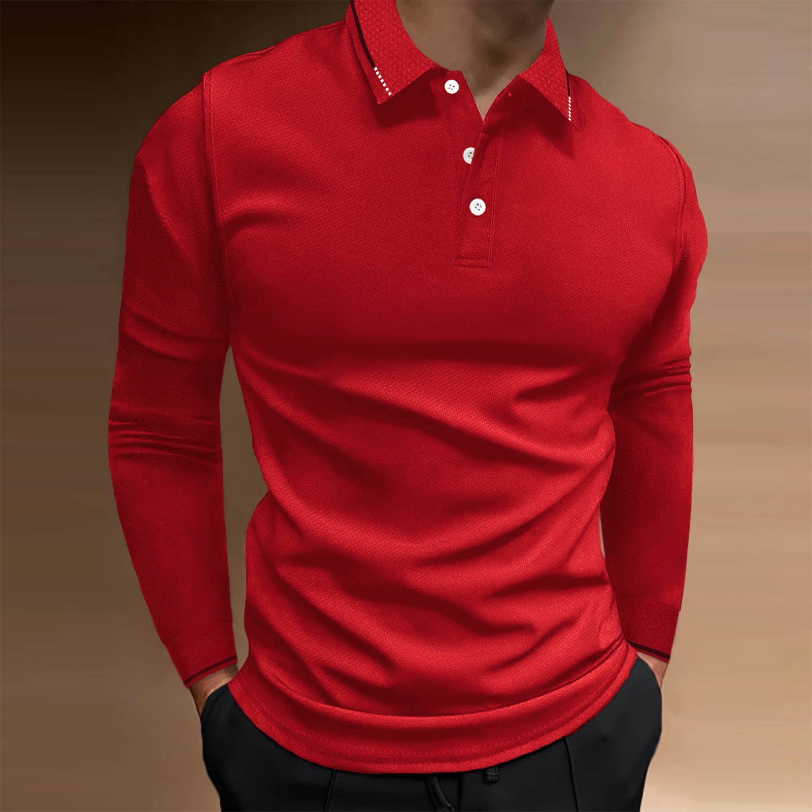 Haoxianjian Mens Shirts Casual Slim Fitted Shirts Contrast Color Tops ...