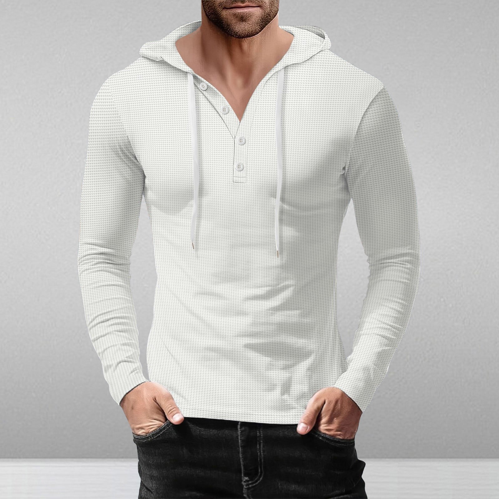 Haoxianjian White T Shirts For Men Cute Hoodies Men'S Fashion Casual Sports Slim Loose Hooded ...