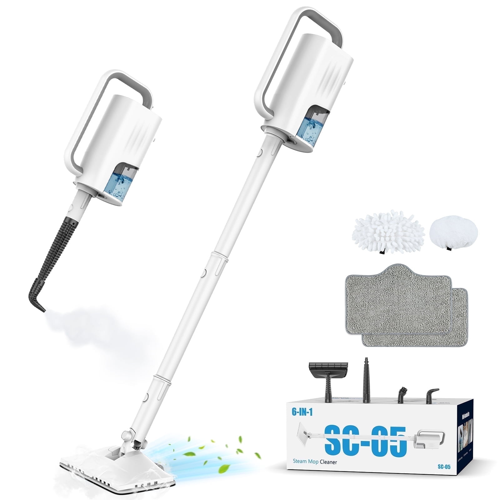 Haoyunduo Steam Mop, 6-in-1 Detachable Handheld Steam Mop Cleaner with ...
