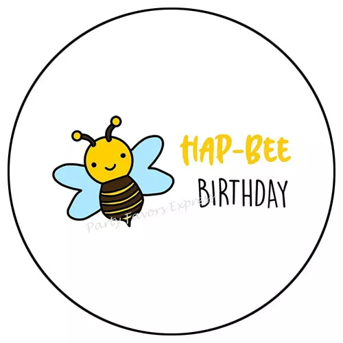 Hap Bee Birthday Stickers Party Favors Phone Decal Water Bottle ...