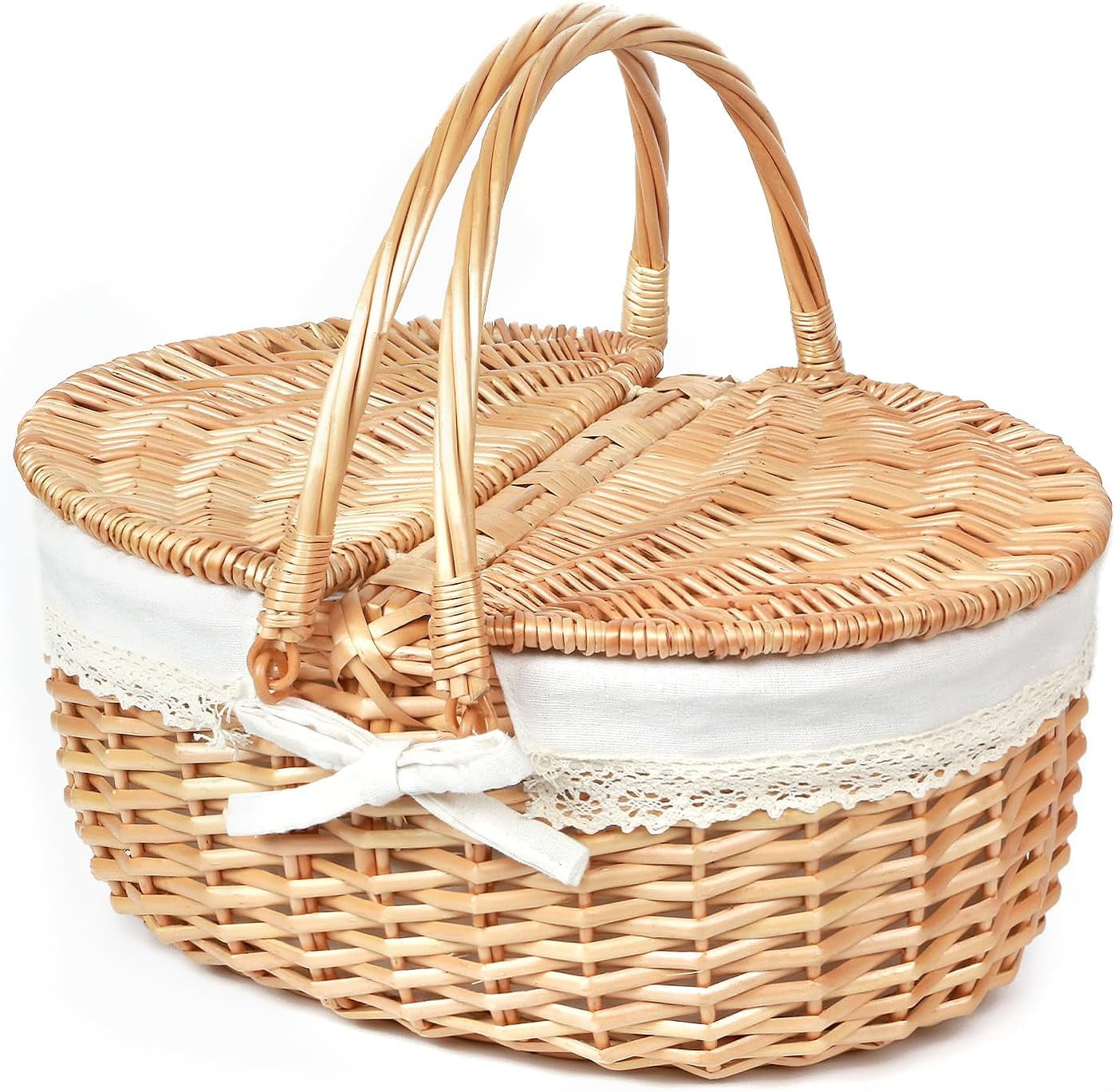 Hap Tim Wicker Picnic Basket for 2 with Lid - Unique Gifts Ideas for ...