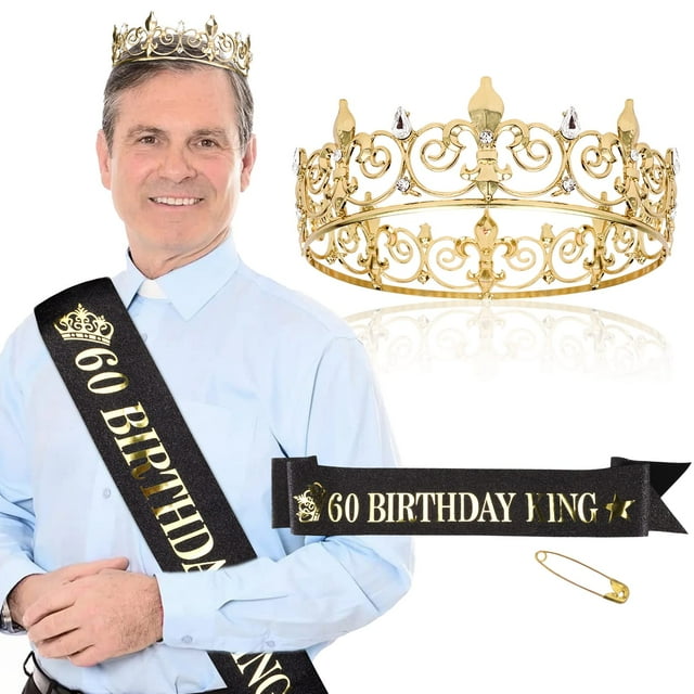 Hapdoo 60th Birthday Decorations CM31 for Men, 60th Birthday Crown and ...