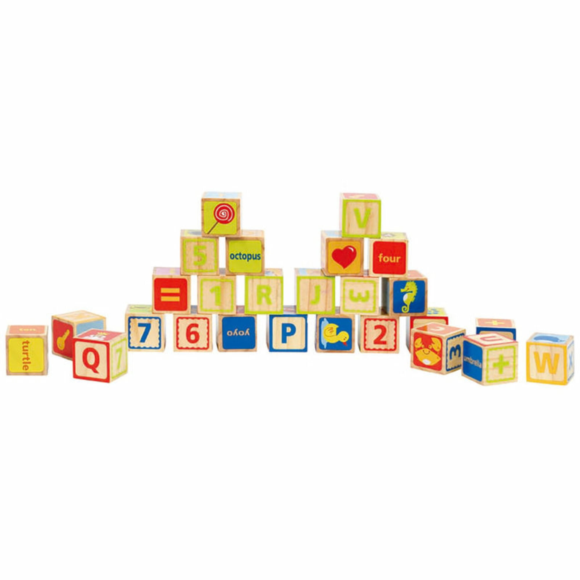 Hape Alphabet & Numbers Stacking Blocks with Pictures,26 Pieces ...