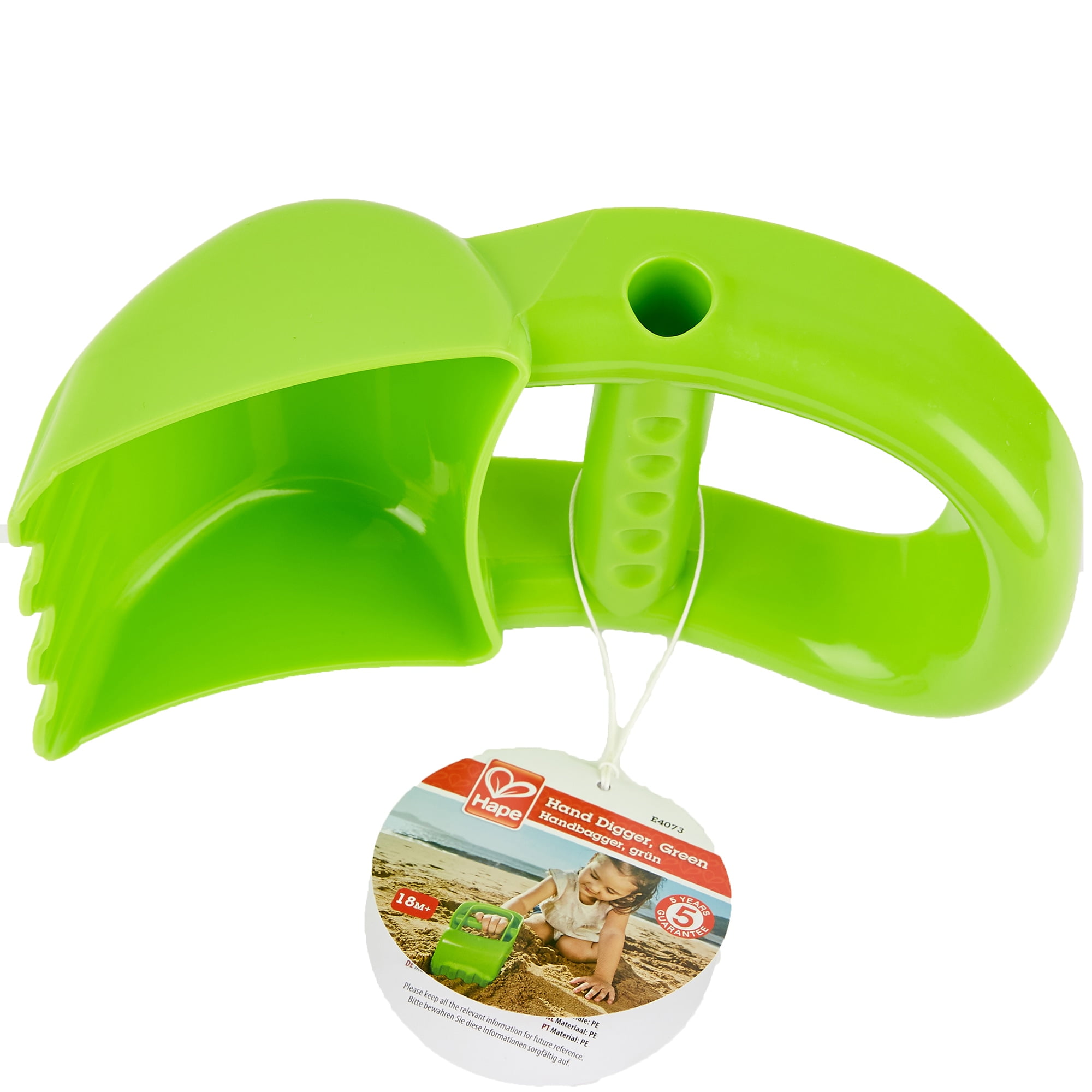 Hape: Beach Toy: Hand Digger - Green - Part Shovel Part Scooper, Grip ...