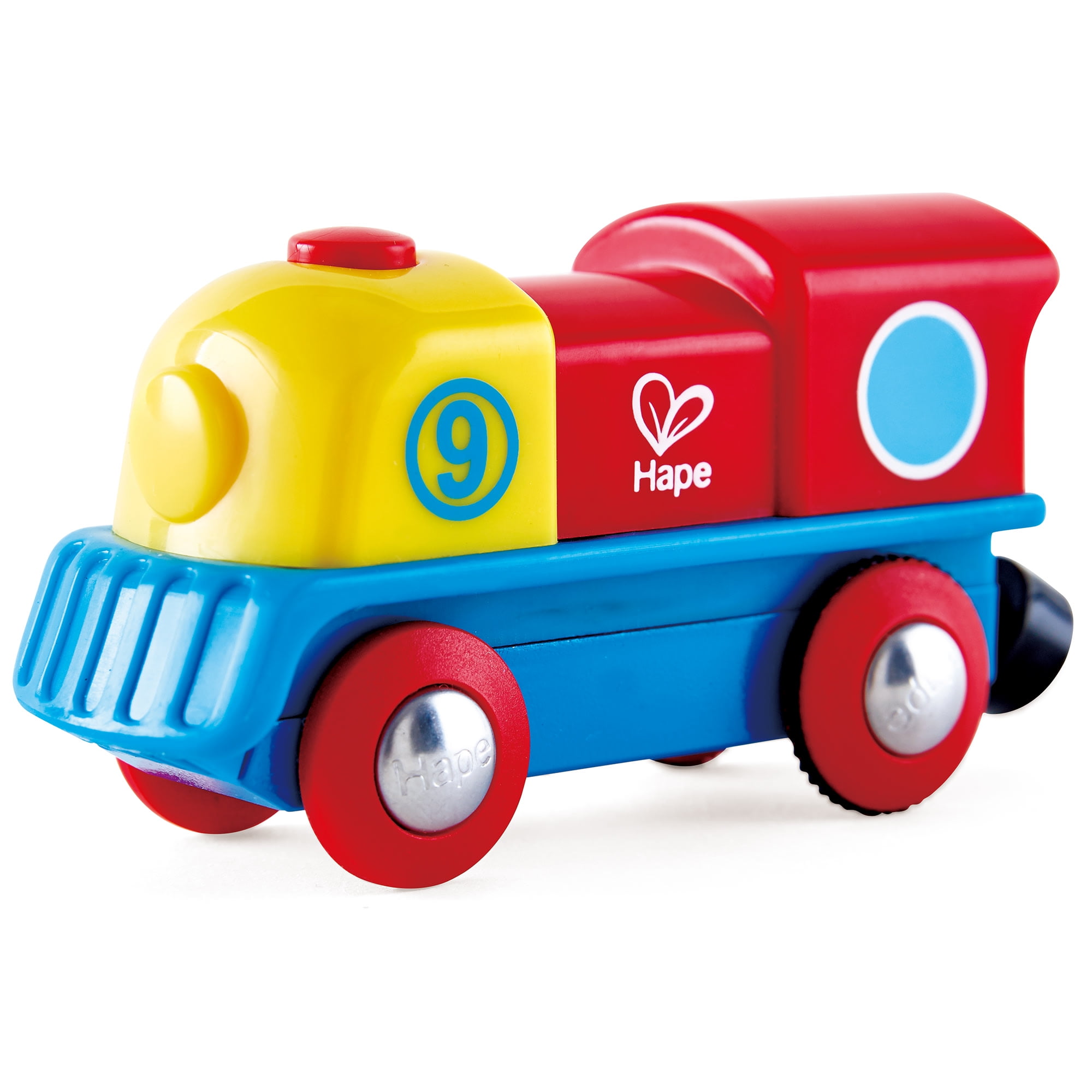 Hape: Brave Little Engine - Red-Yellow-Blue - Train Locomotive, Wooden ...