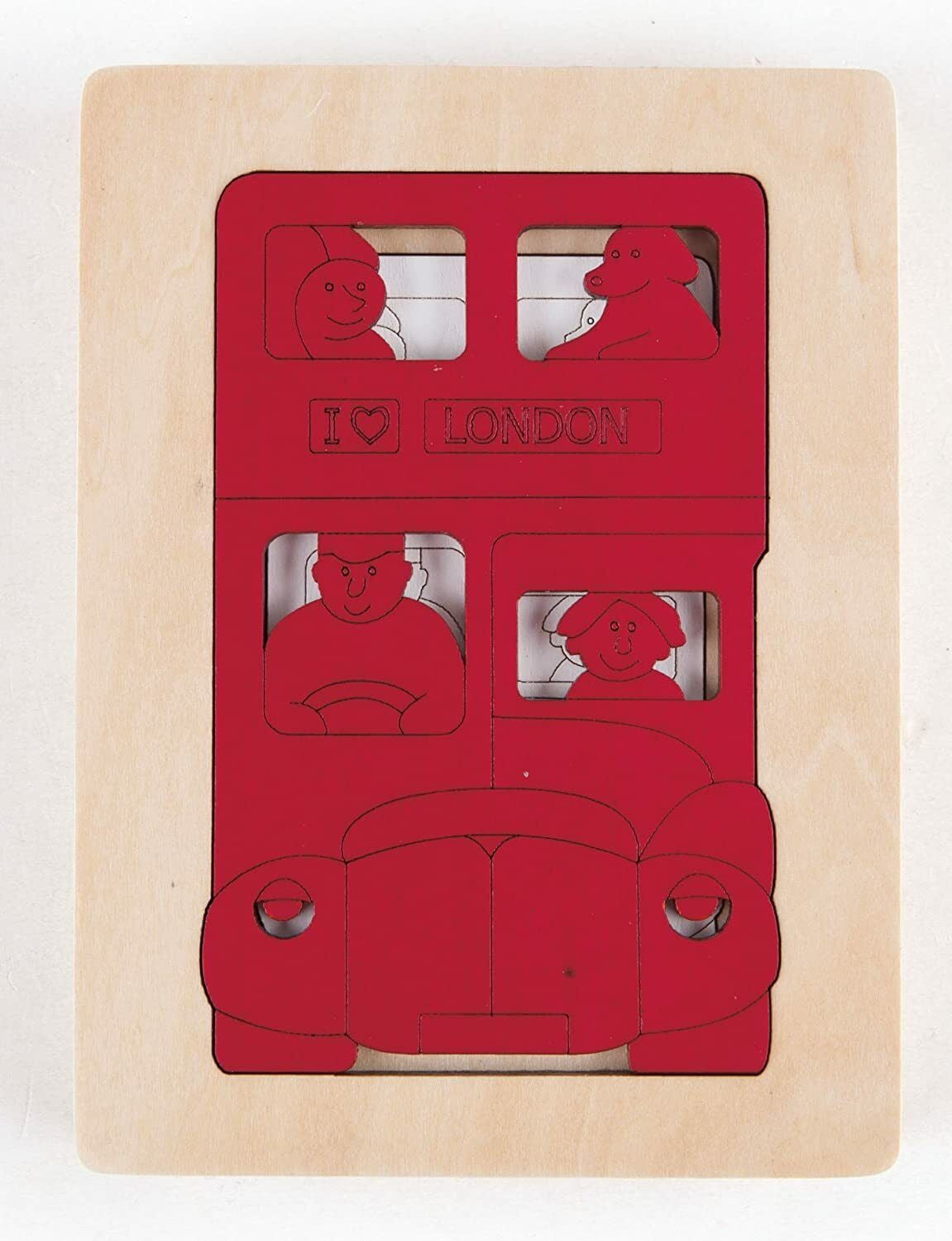 Hape E6512 Five Buses, Red Layered Puzzle - New - Walmart.com