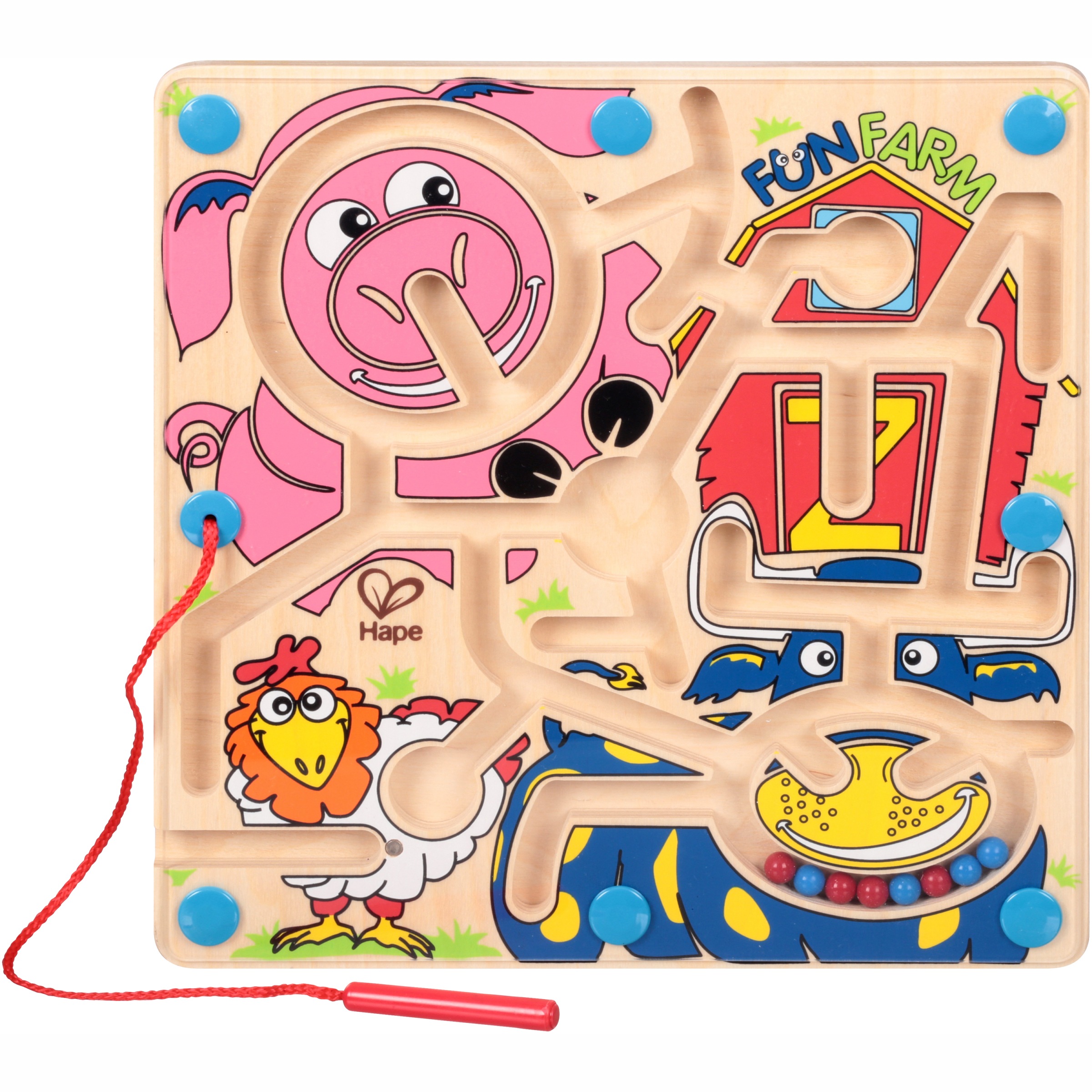 Hape Fun Farm Magnetic Wooden Toddler Maze Puzzle - Walmart.com