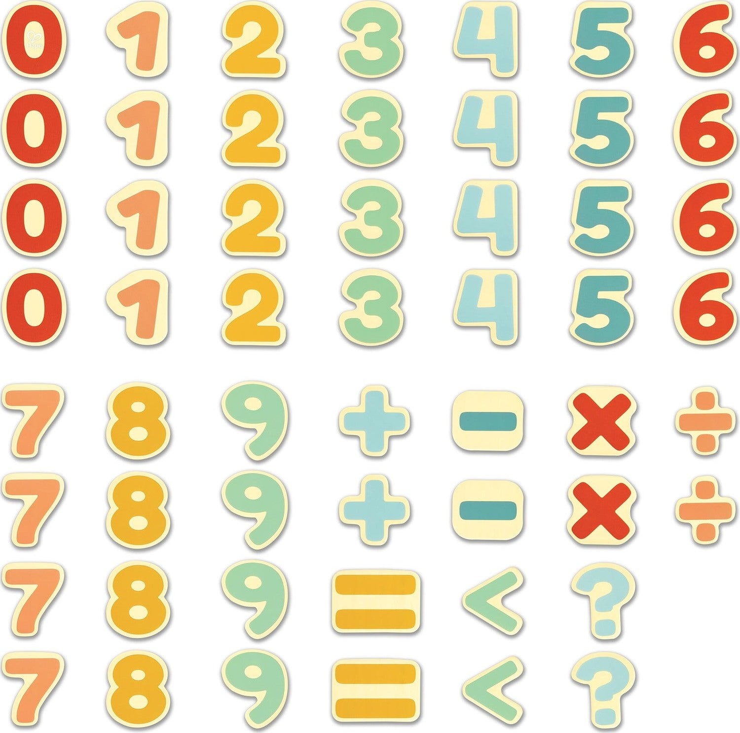 Hape: Magnetic Numbers - 54pcs, Colorful Wooden Magnets, #'s 1-10 ...