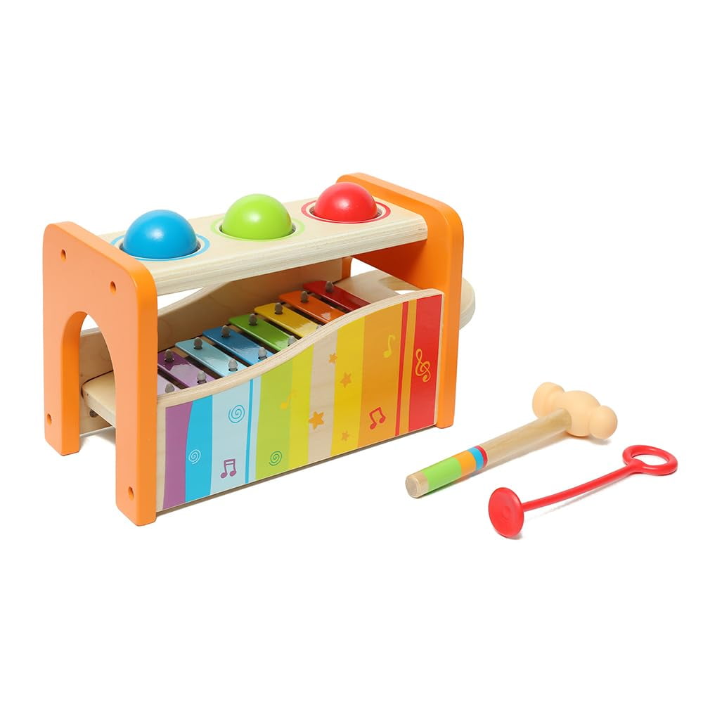 Hape Pound & Tap Bench with Slide Out Xylophone - Award Winning Durable ...