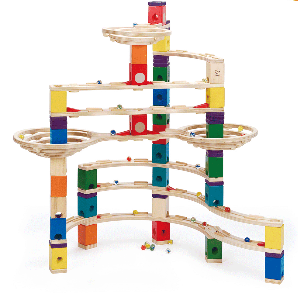 Hape Quadrilla Challenger Wooden Marble Run Race Maze Kid Toy Track ...