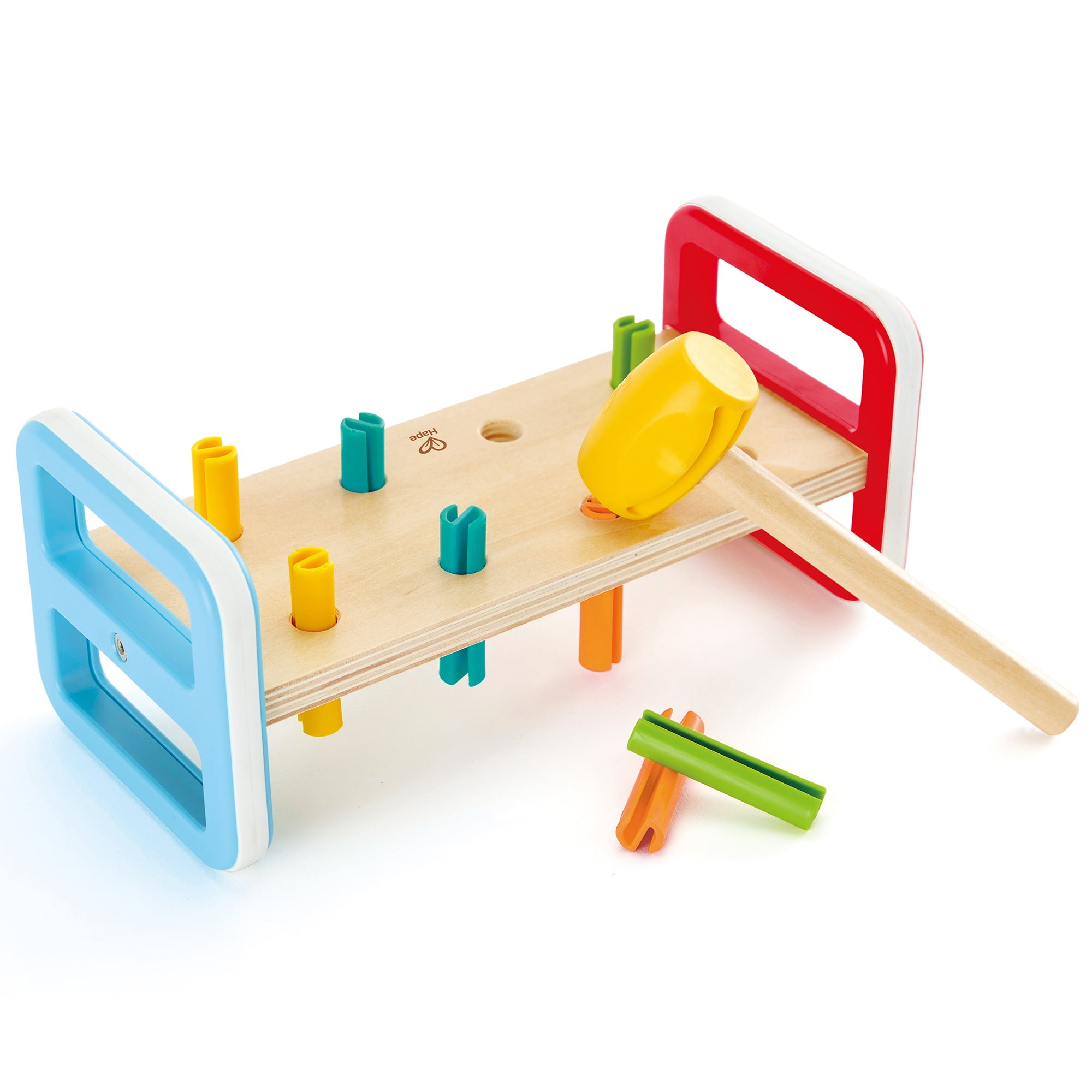 Hape: Rainbow Pounder - Wooden Hammering Bench Toy, Easy Carry Handles ...